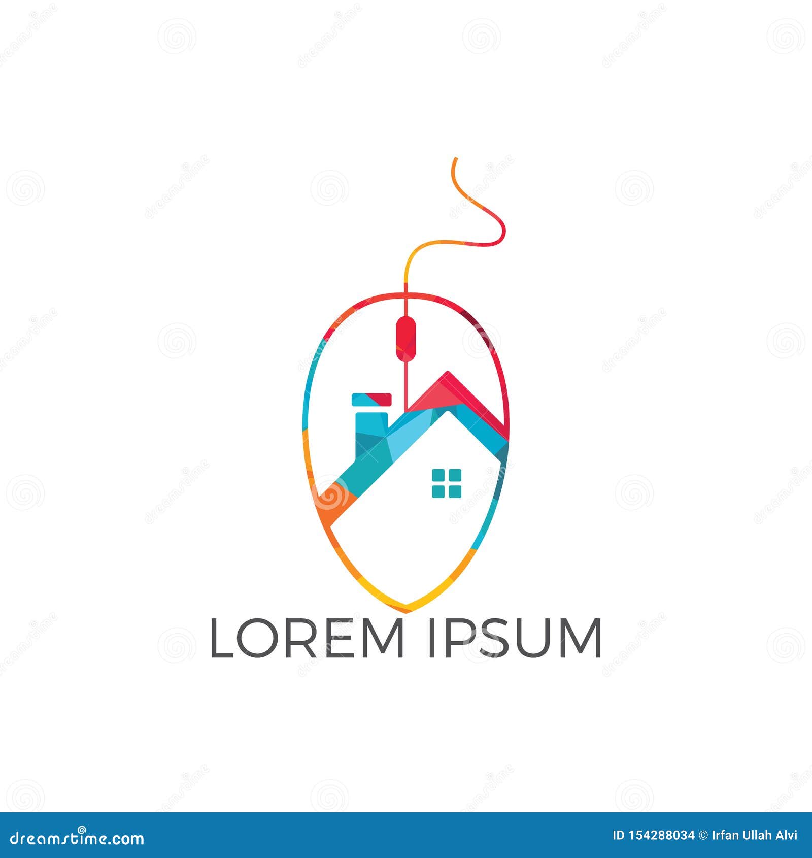 Mouse Home Logo Design. stock vector. Illustration of housing - 154288034