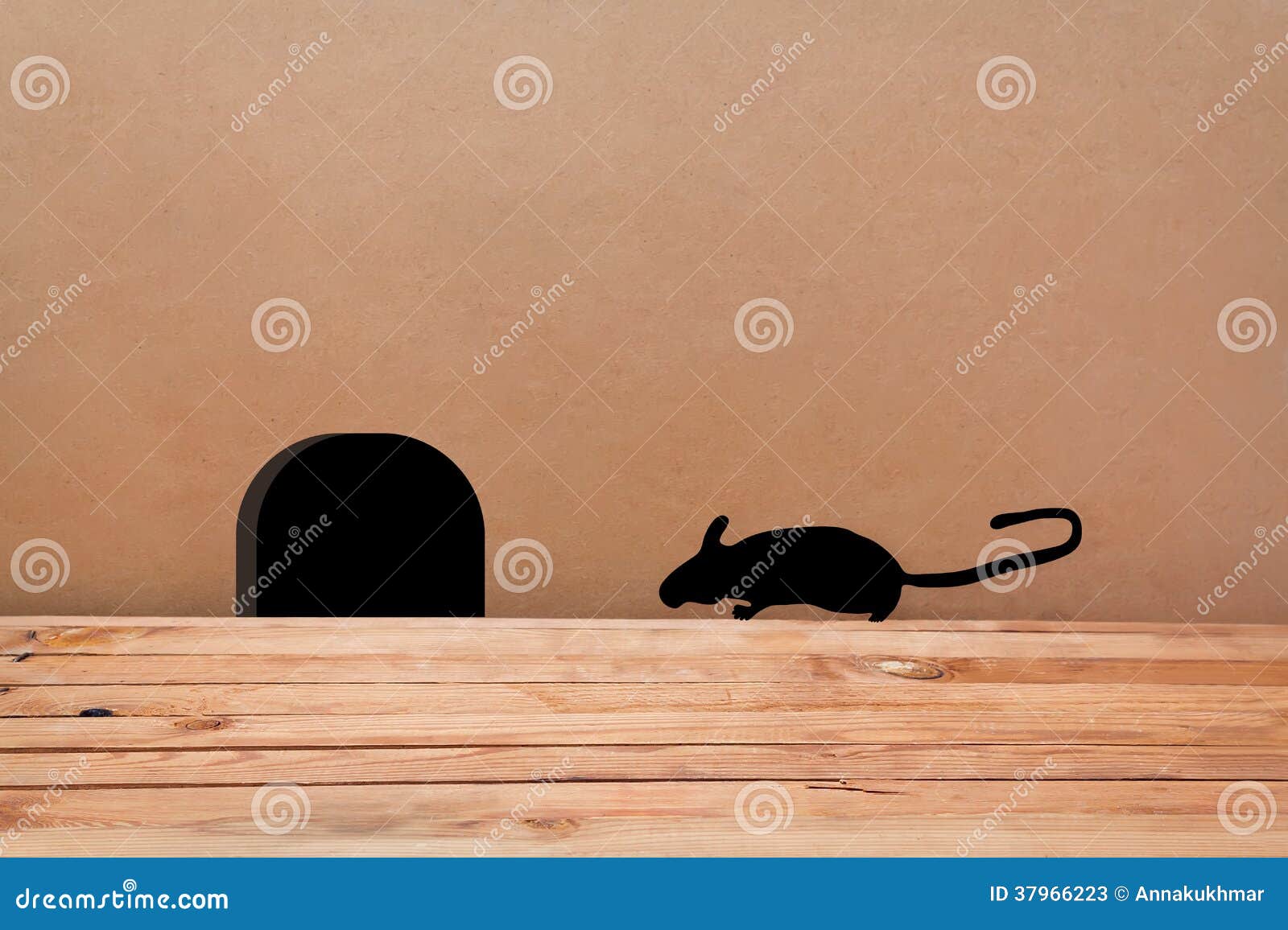 Mouse House in the Wall. Silhouette Mouse Stock Image - Image of home ...