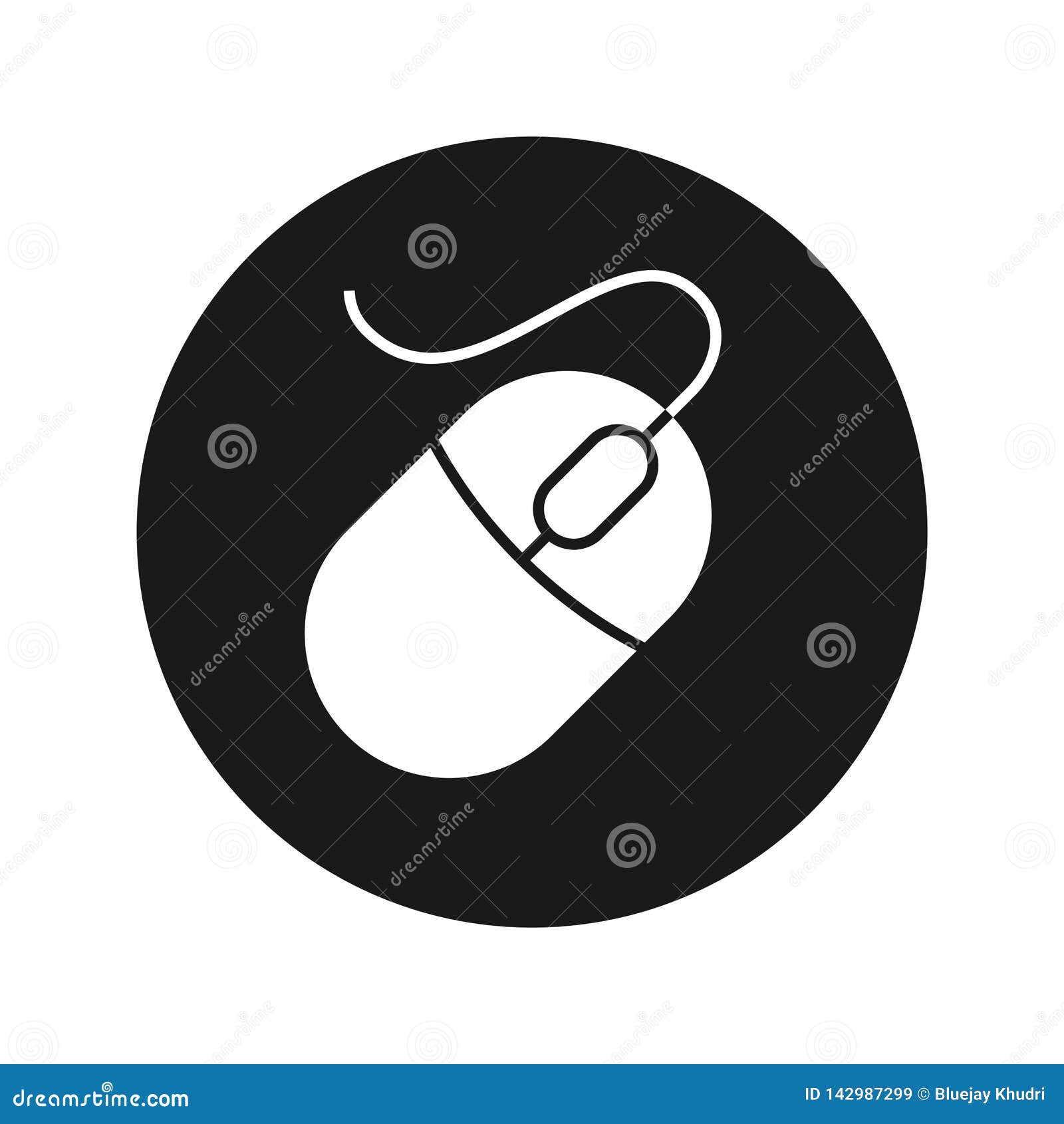 Mouse Icon Flat Black Round Button Vector Illustration Stock Vector ...