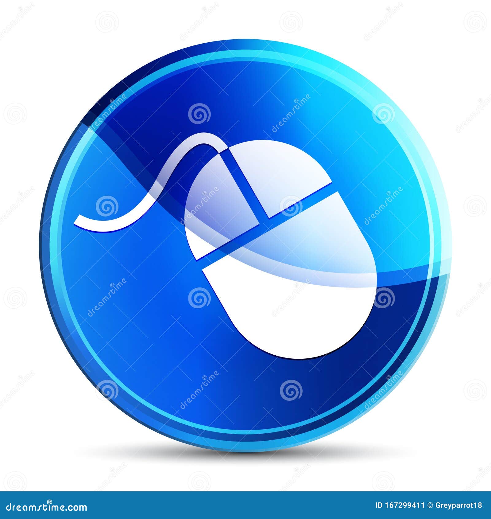 Mouse Icon Glassy Vibrant Sky Blue Round Button Illustration Stock ...