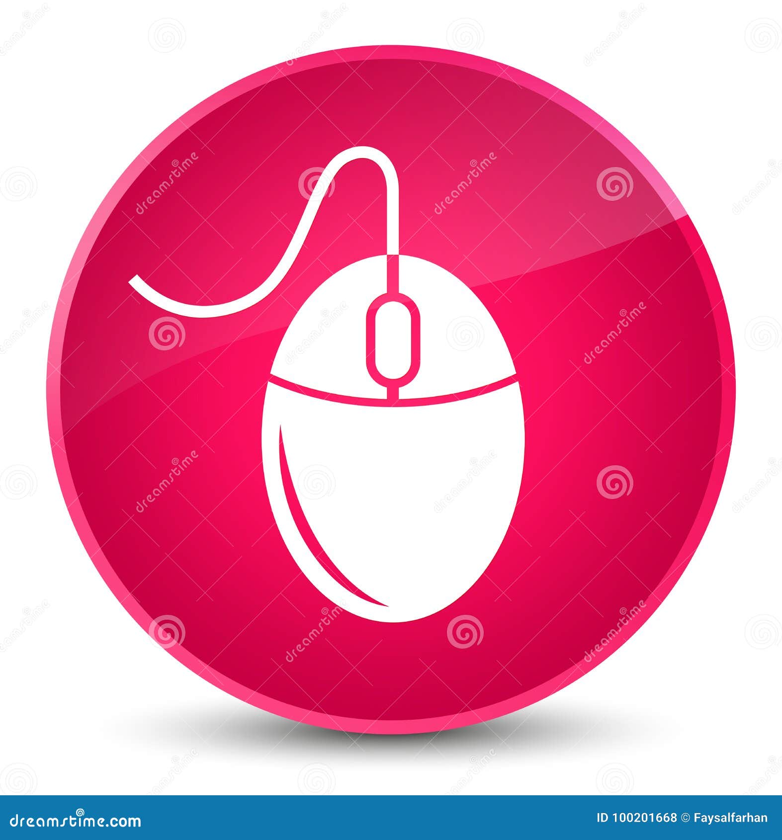 Mouse Icon Elegant Pink Round Button Stock Illustration - Illustration ...