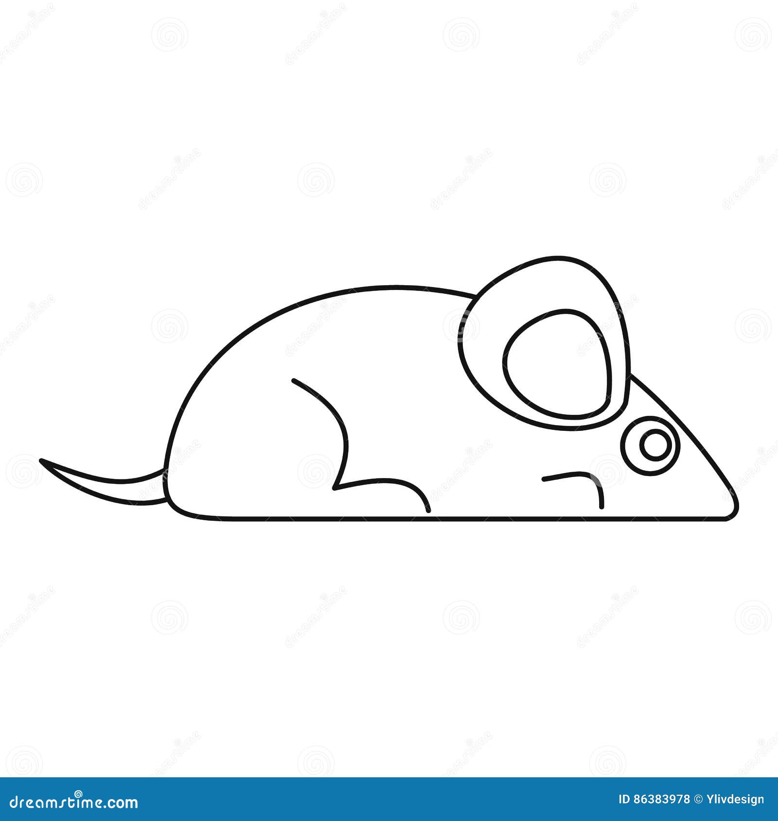 Mouse icon, outline style stock vector. Illustration of rodent - 86383978