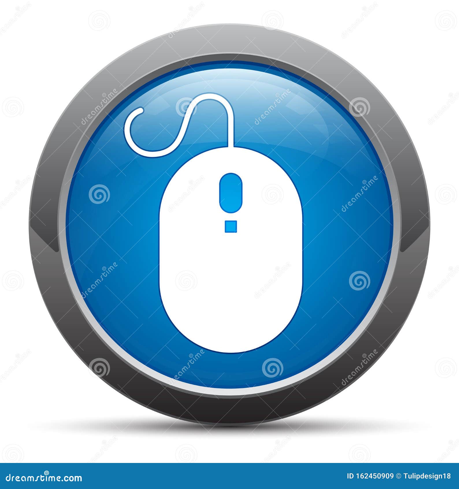 Mouse Icon Premium Blue Round Button Vector Illustration Stock Vector ...