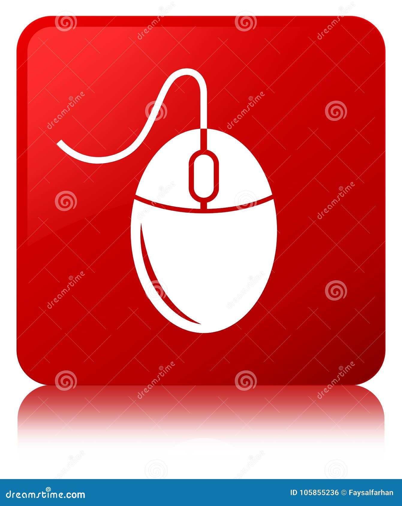 Mouse Icon Red Square Button Stock Illustration - Illustration of ...