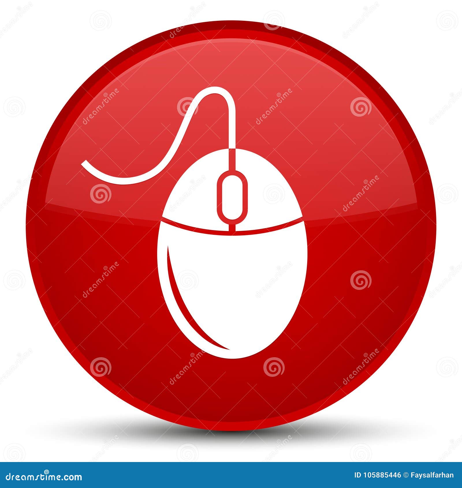 Mouse Icon Special Red Round Button Stock Illustration - Illustration ...