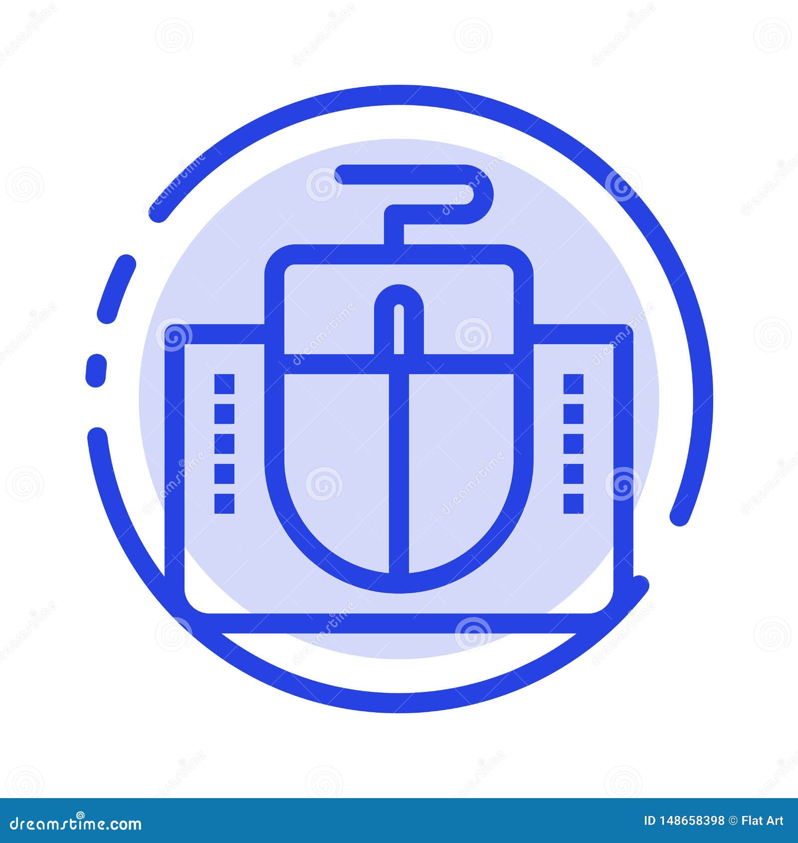 Mouse, Interface, Mouse Interface, Computer Blue Dotted Line Line Icon ...