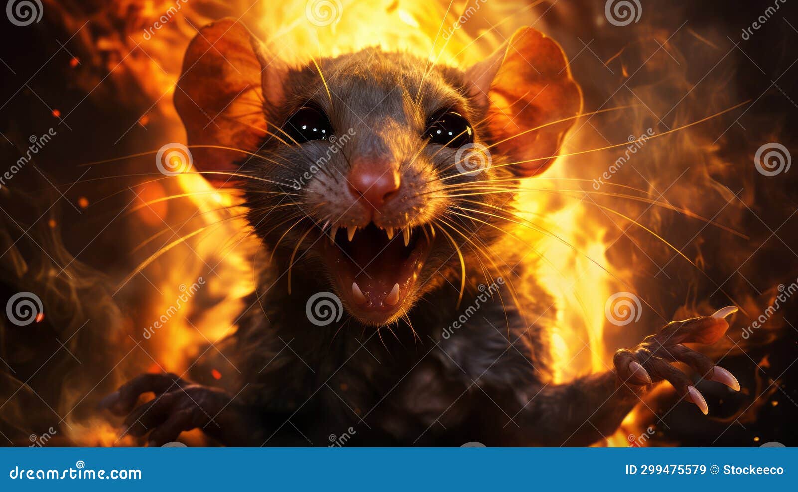 Fiery Rat: Hyper-detailed Hd Images of Whimsical Creatures in Tenebrism ...