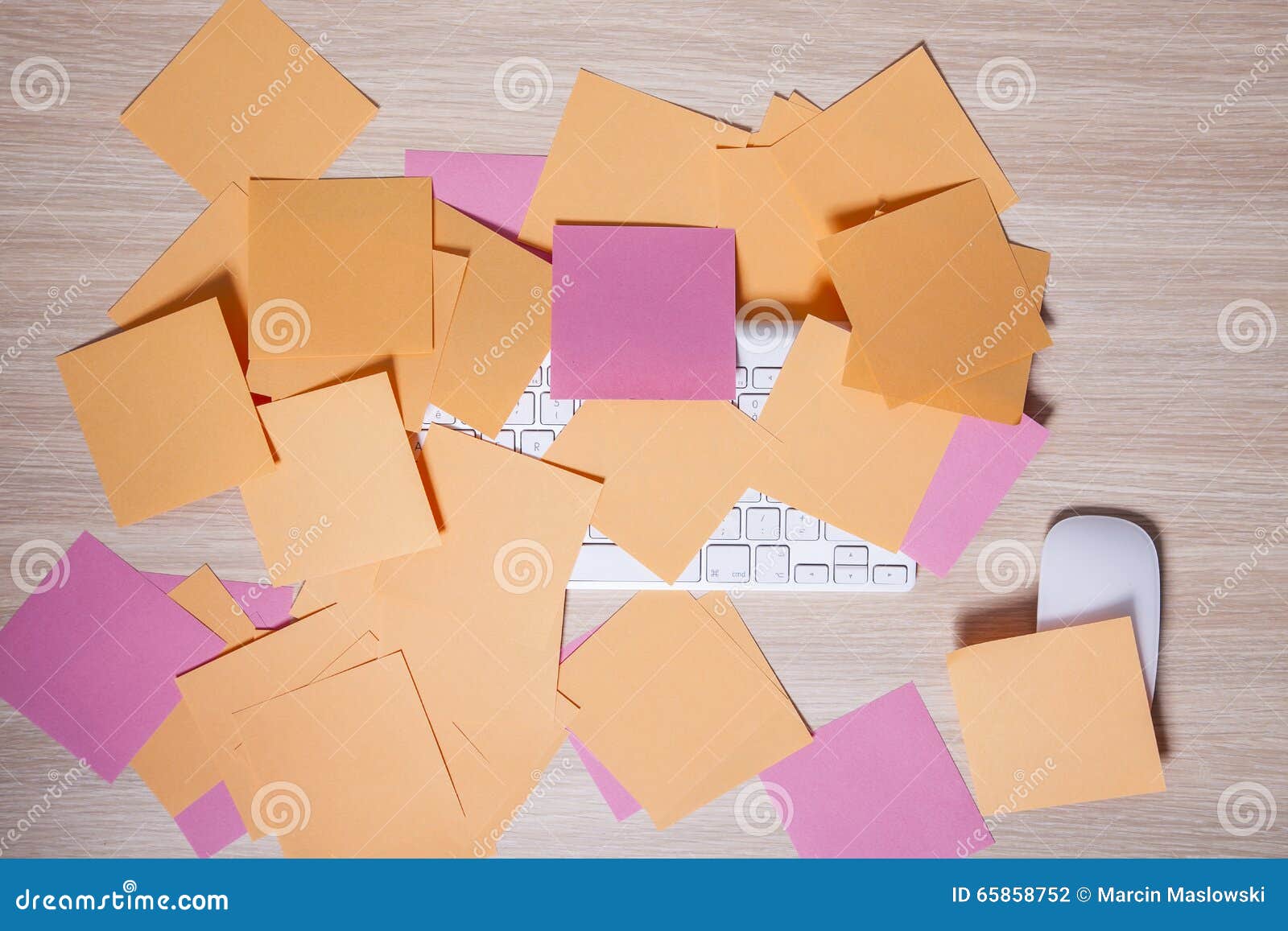Mouse and Keyboard Covered with Sticky Notes Stock Photo - Image of ...