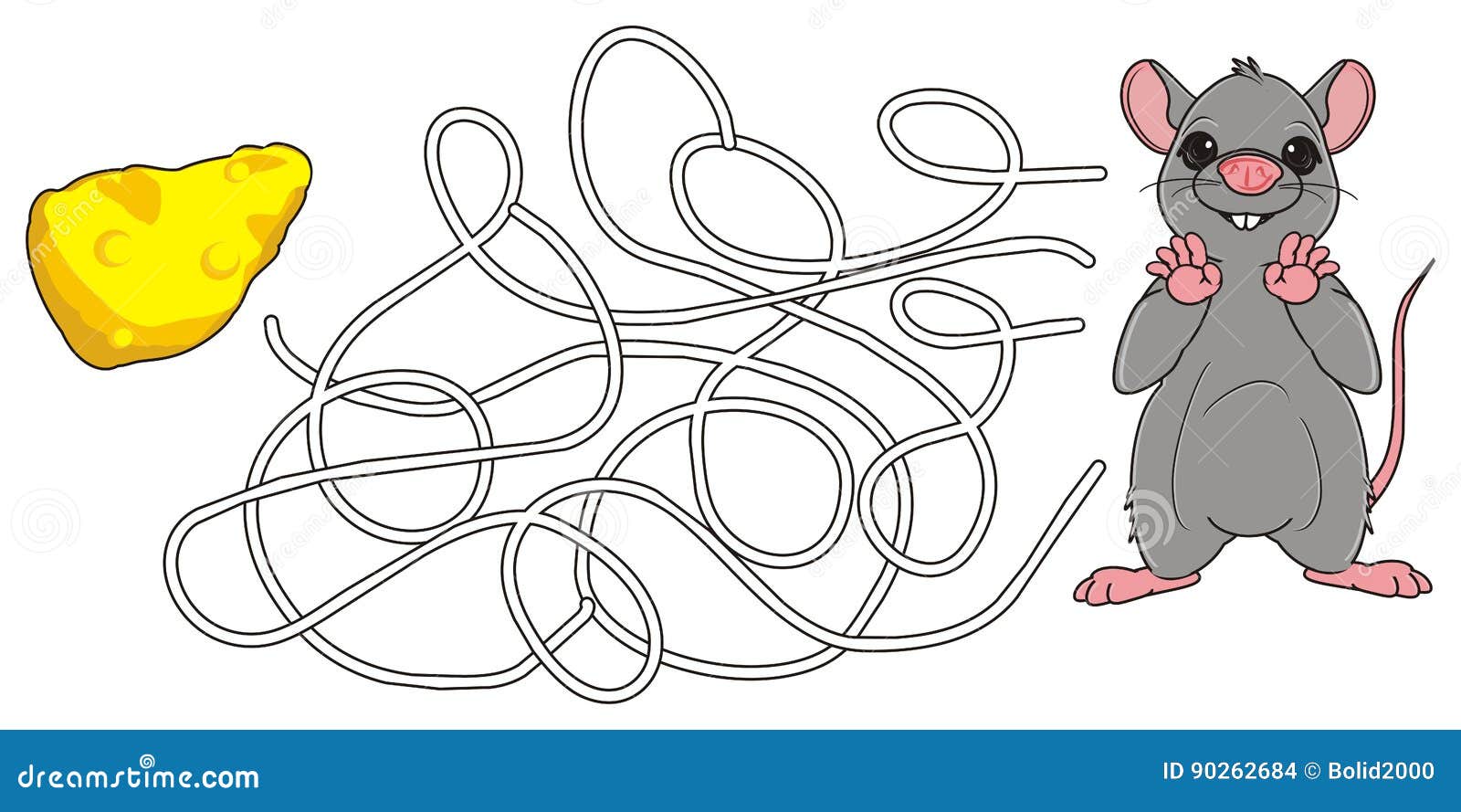 Mouse on the labyrinth stock illustration. Illustration of paws - 90262684