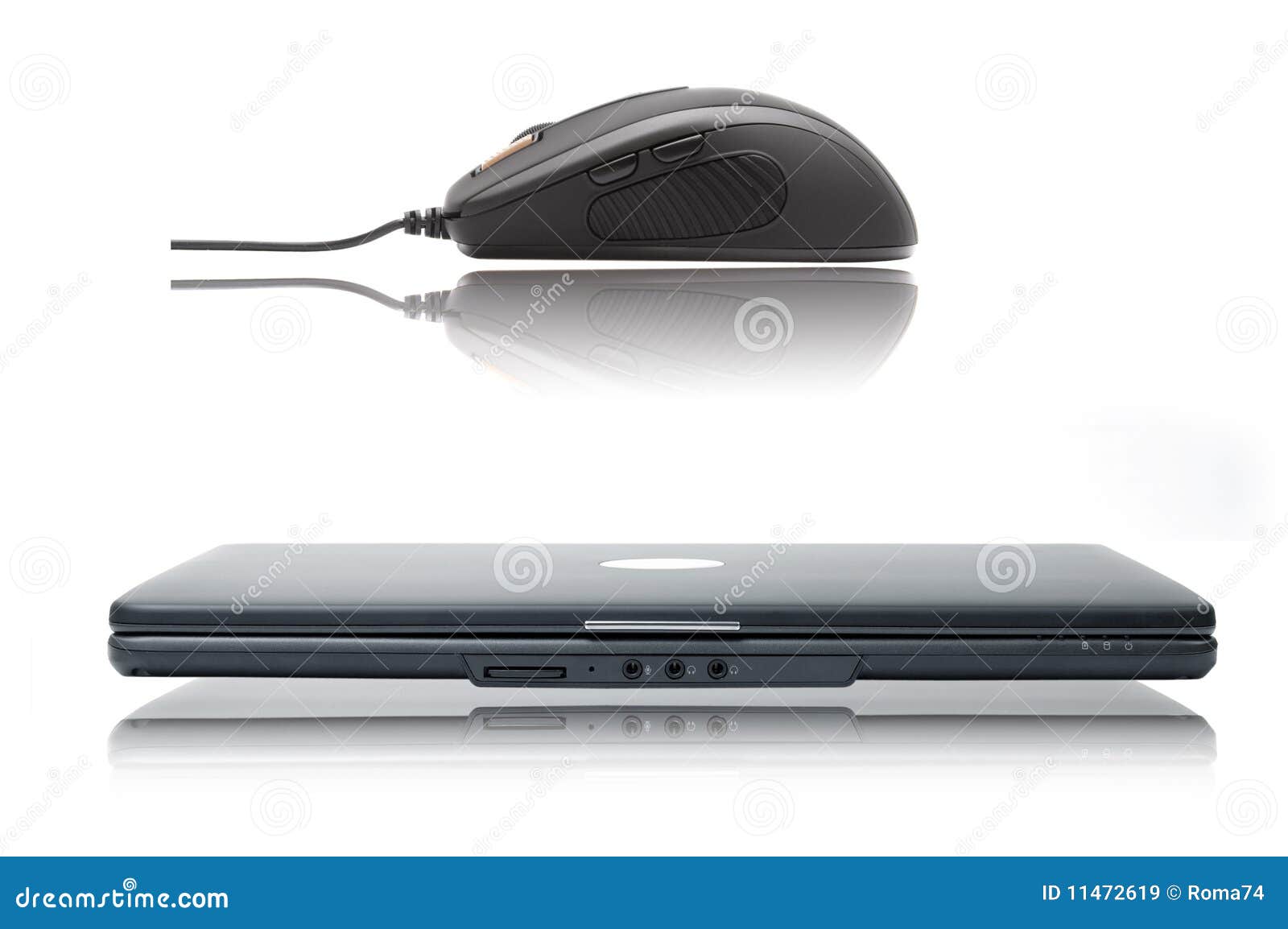 Mouse and laptop stock image. Image of silver, personal - 11472619