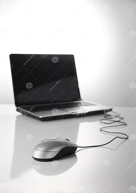 Mouse and laptop stock image. Image of business, communications - 13580101