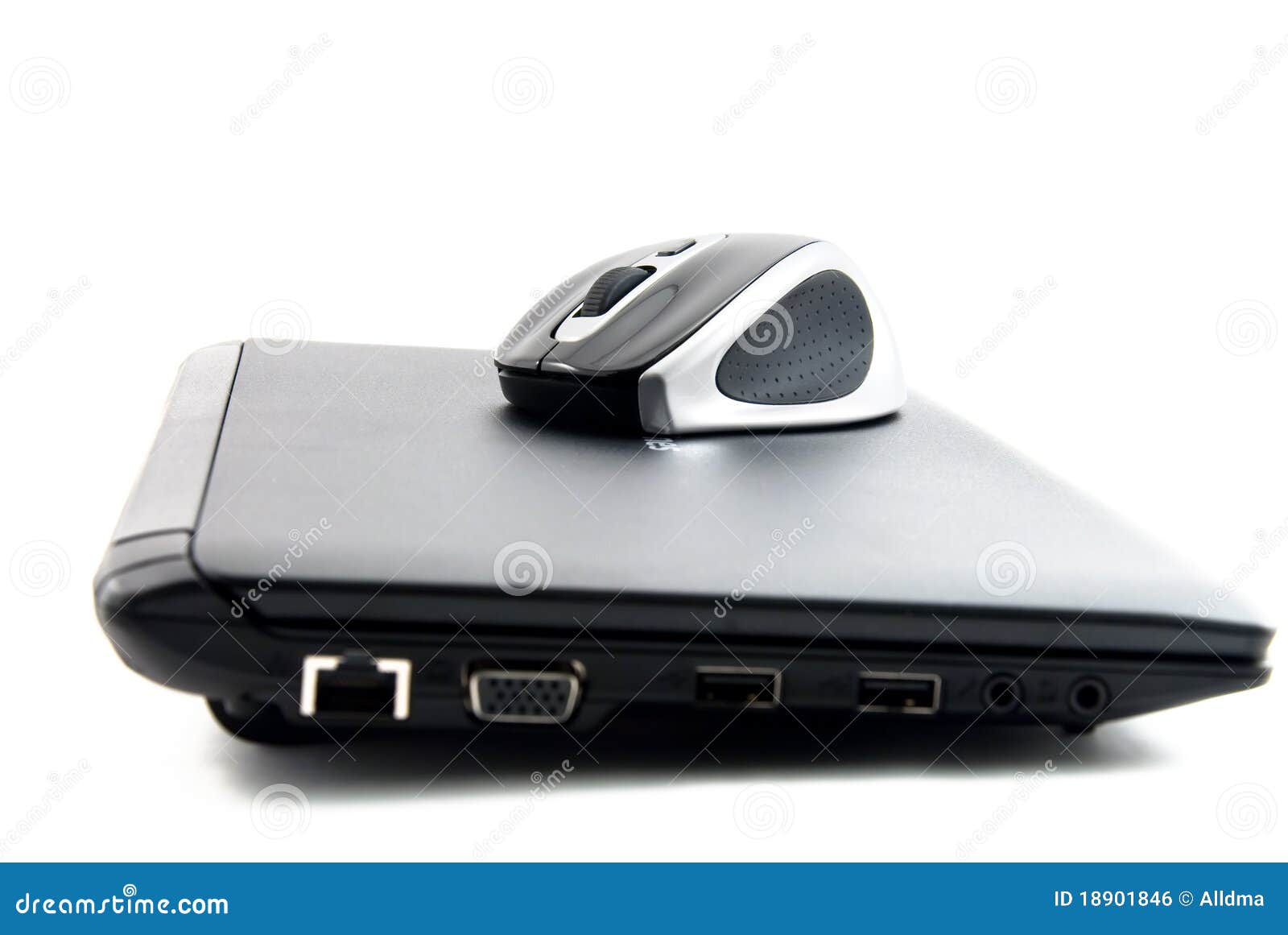 The mouse on the laptop stock photo. Image of peripheral - 18901846