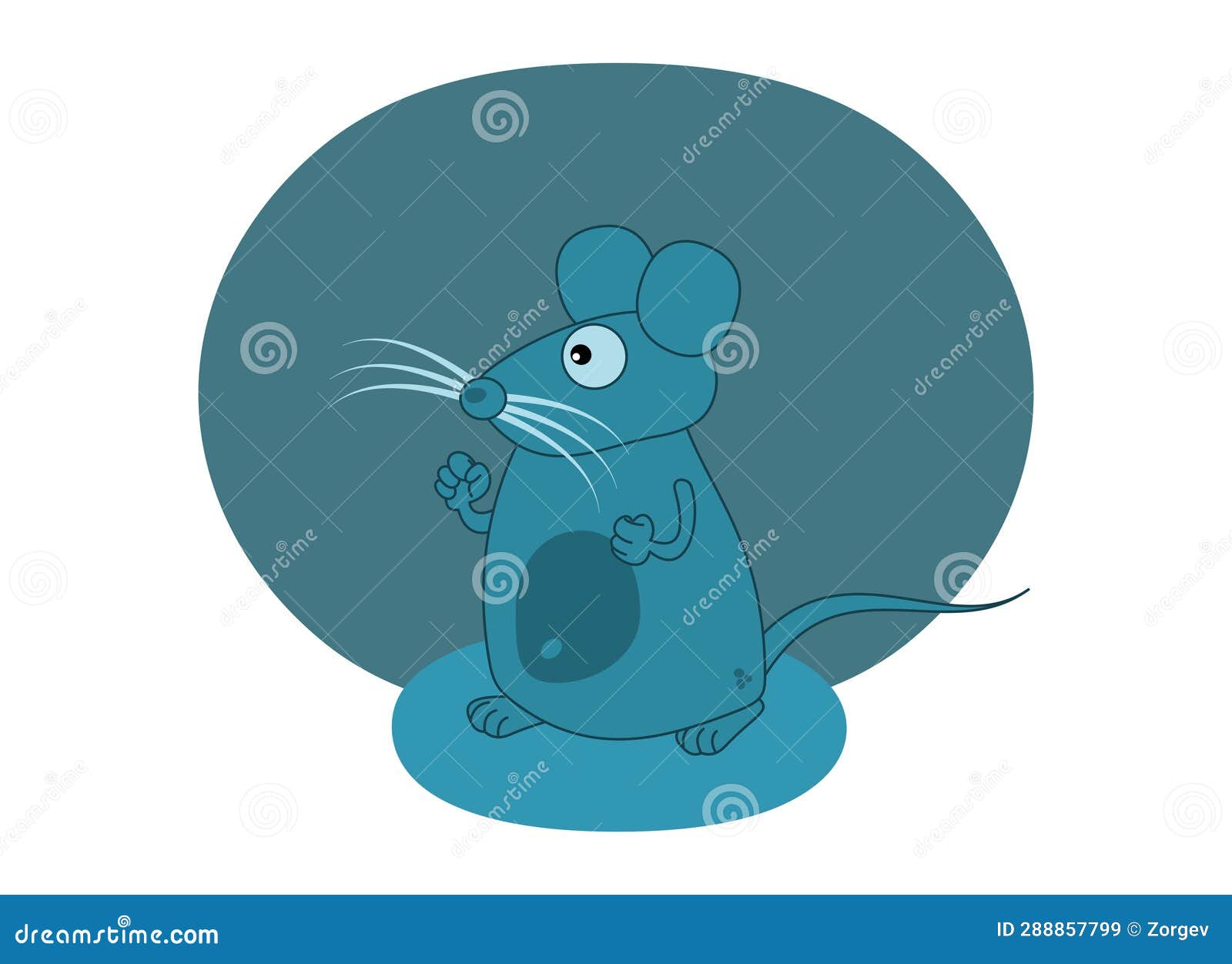 Mouse with Large Moustache, Blue Refrigerated Decoration and Small ...