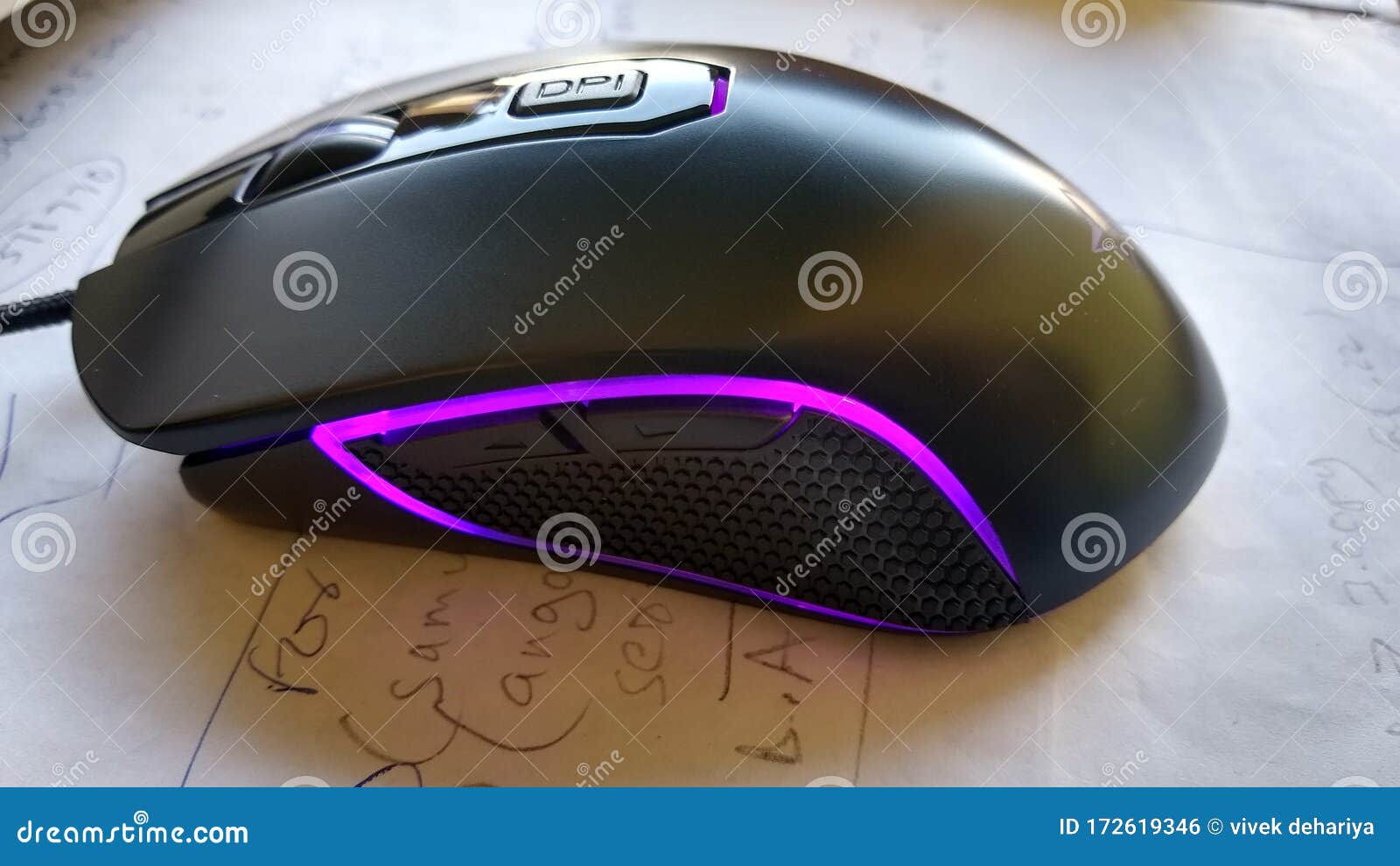 Mouse with led light. stock photo. Image of buttons - 172619346
