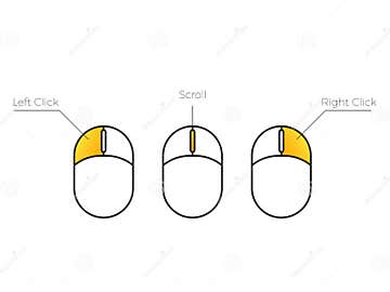 Mouse Left and Right Click Demonstration Stock Vector - Illustration of ...