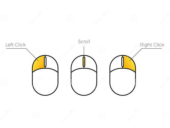 Mouse Left and Right Click Demonstration Stock Vector - Illustration of ...