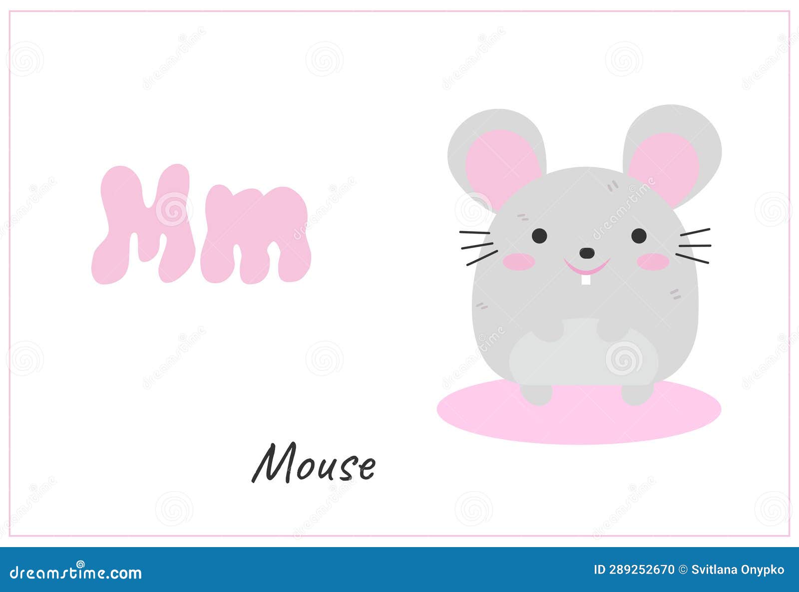 Mouse. M Letter. Cute Children Animal Alphabet In Vector. Funny ...
