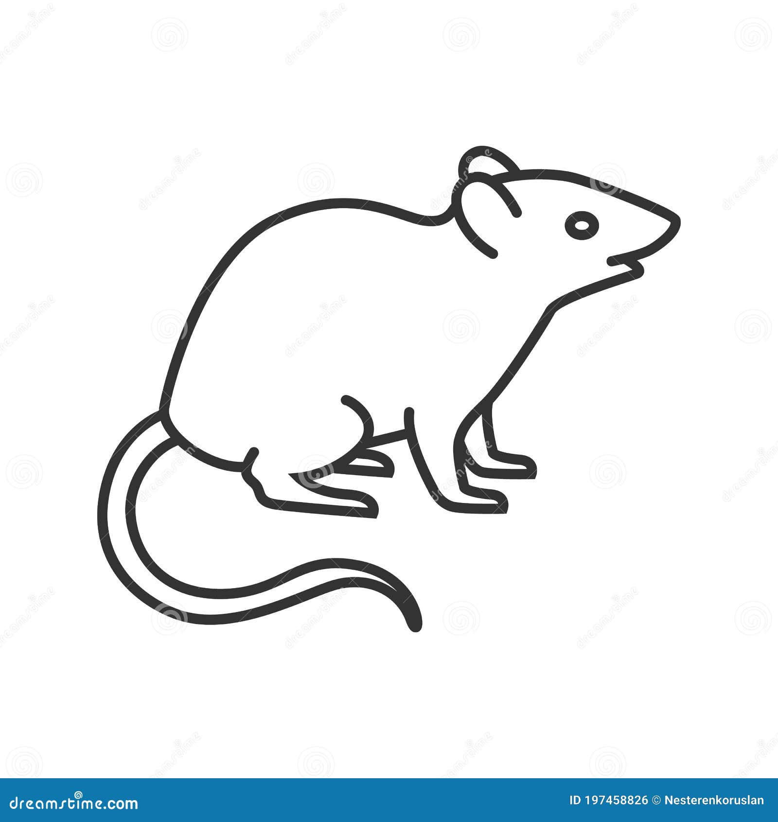 Mouse linear icon stock vector. Illustration of flat - 197458826
