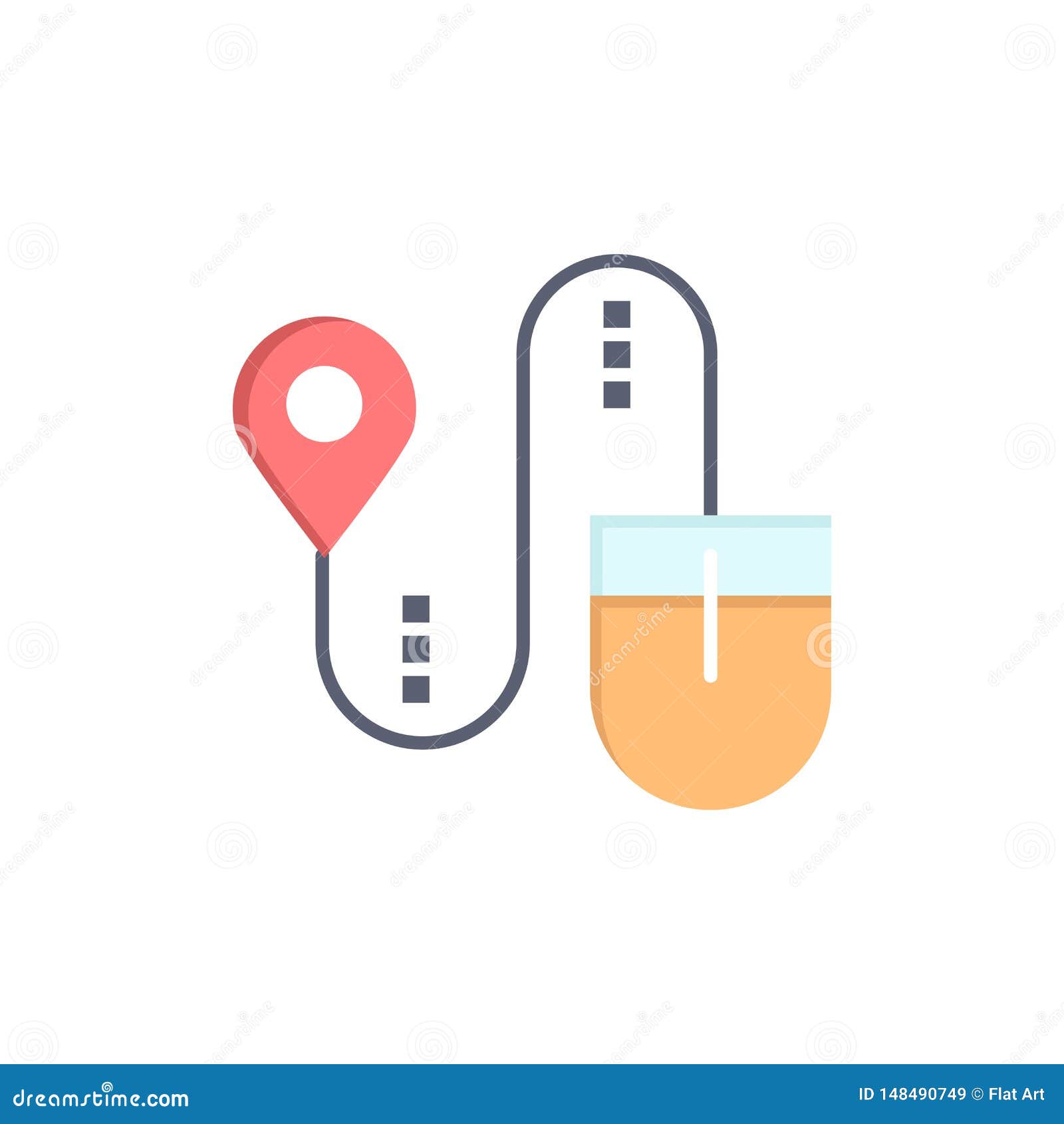 Mouse, Location, Search, Computer Flat Color Icon. Vector Icon Banner ...