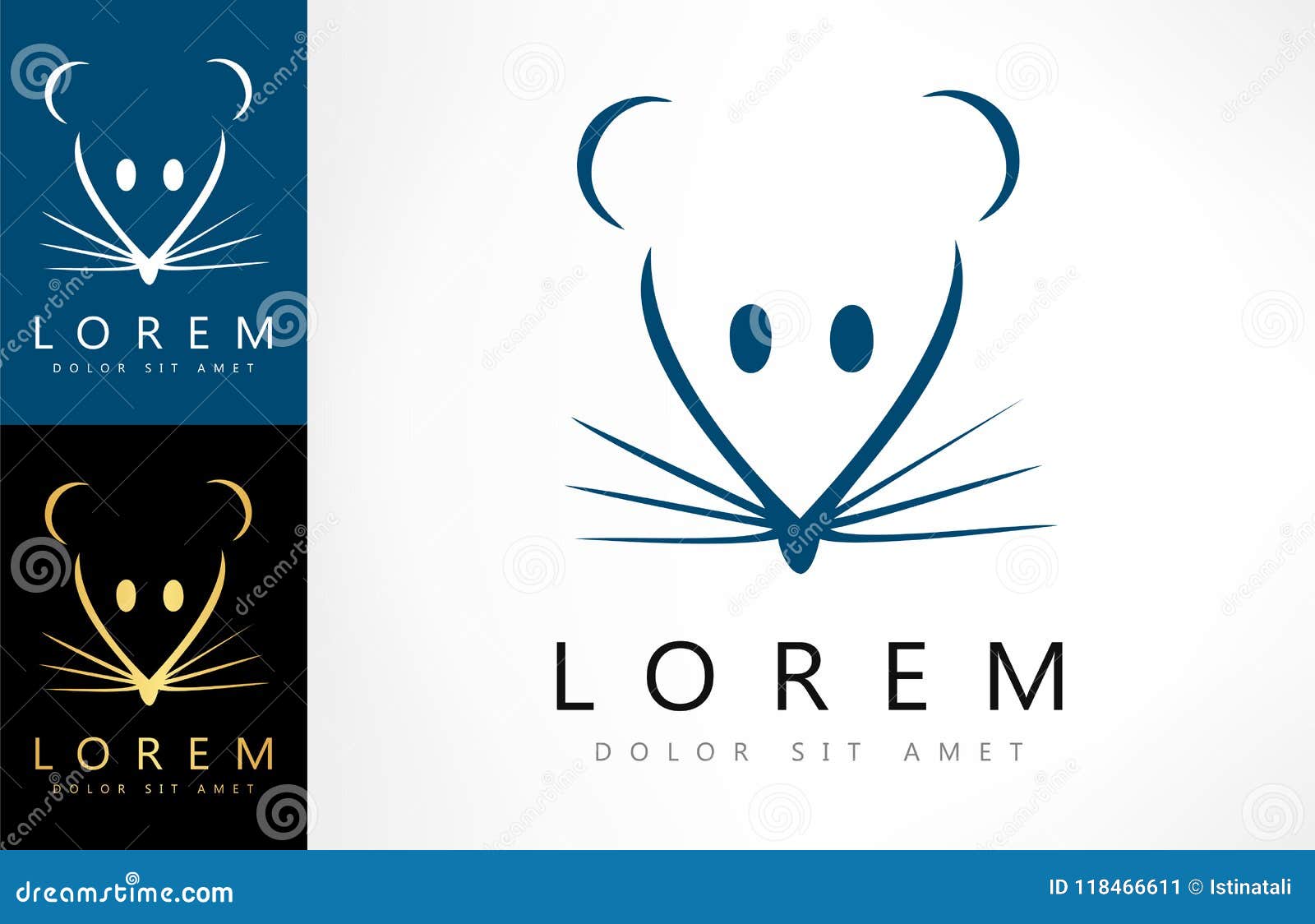 Mouse Logo Design Template. Vector Illustration Isolated On The White ...