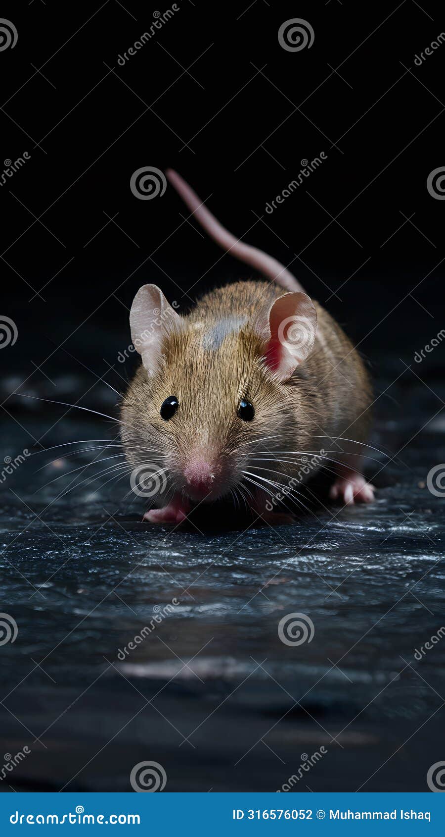 Mouse Lurks, Unseen, in a Dark Environment Stock Illustration ...