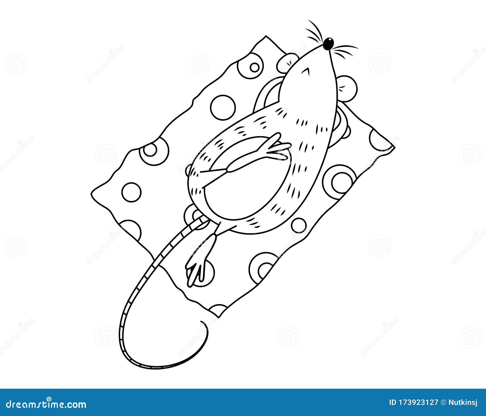 A Mouse Lying on a Mat Colorless Stock Vector - Illustration of print ...