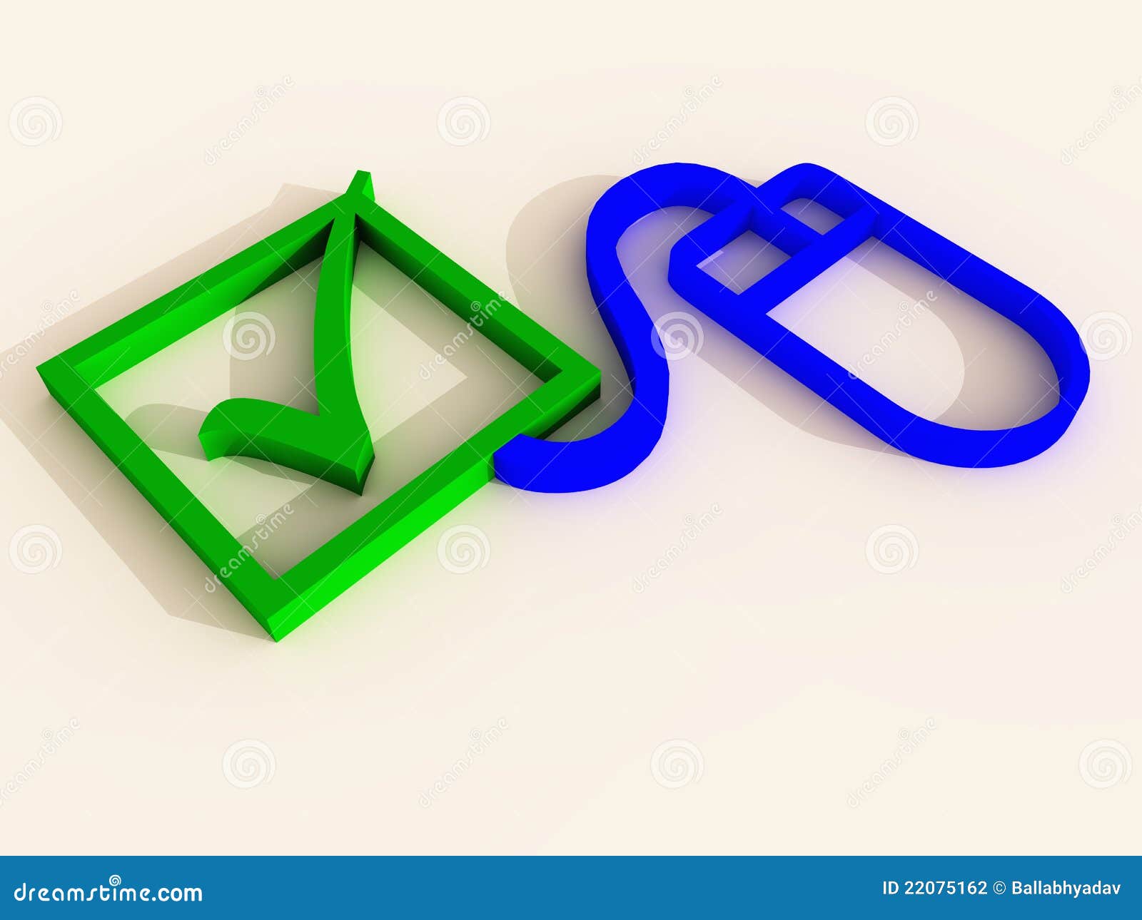 Mouse Making a Check Mark Green Stock Illustration - Illustration of ...