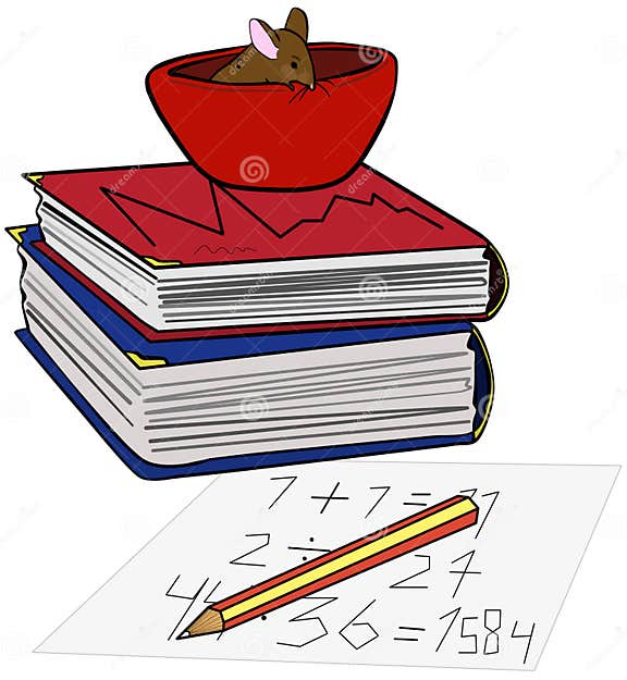 Mouse and Math stock vector. Illustration of math, pencil - 10546323