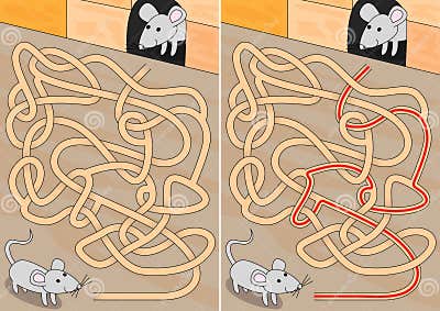 Mouse maze stock vector. Illustration of easy, drawing - 82174785