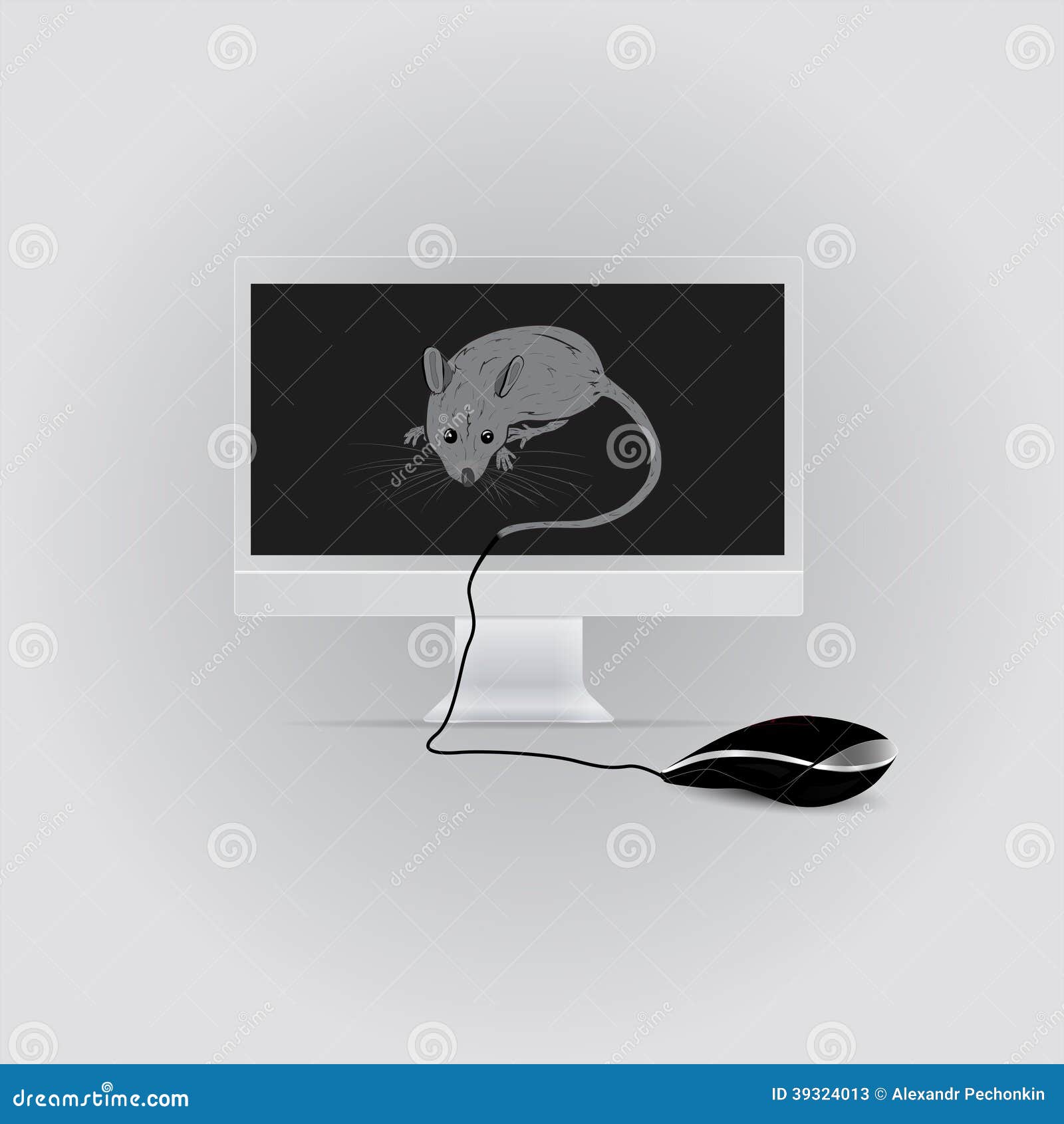 Mouse and monitor stock vector. Illustration of monitor - 39324013