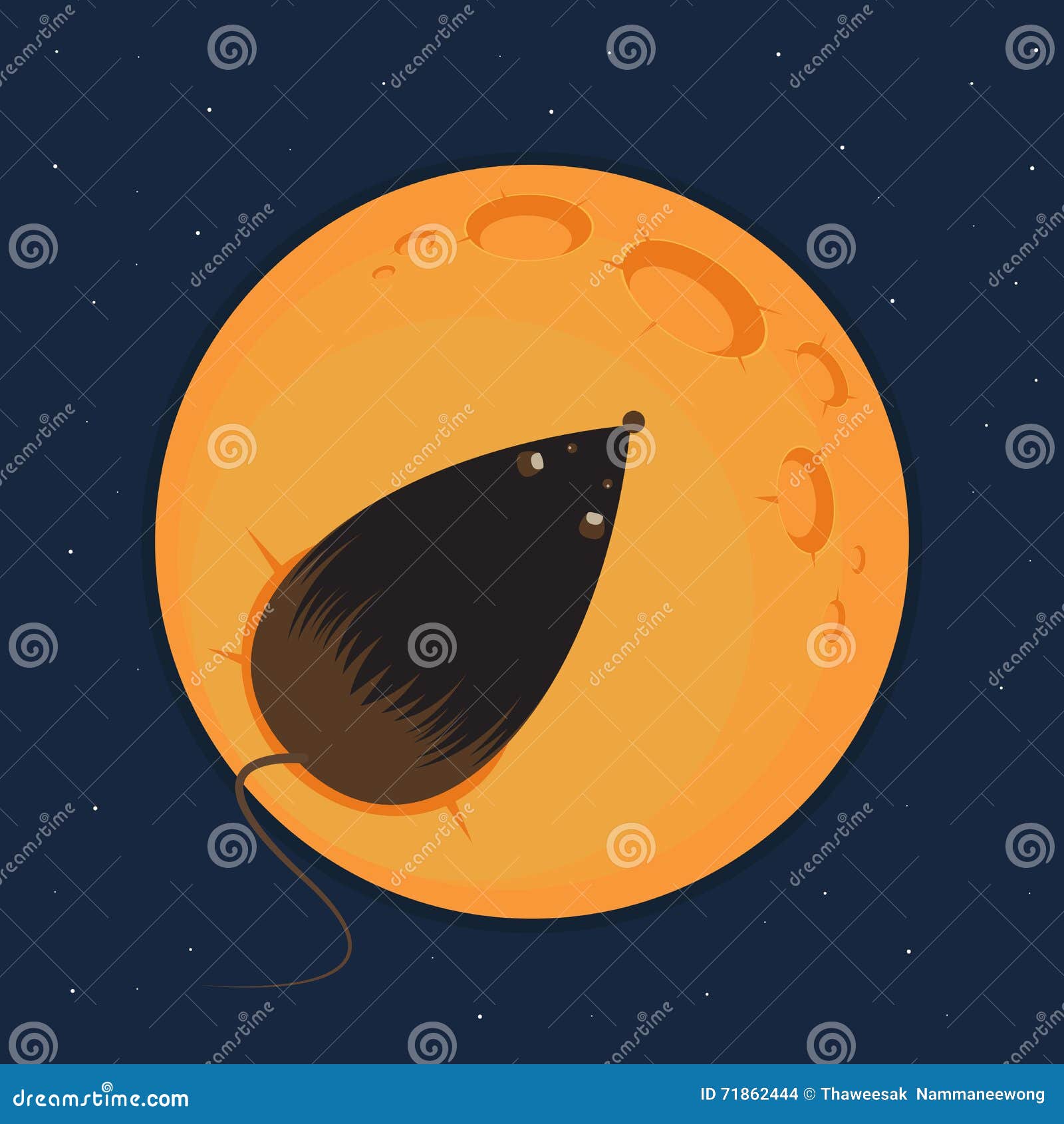 Mouse on Moon Cheese stock vector. Illustration of dairy - 71862444