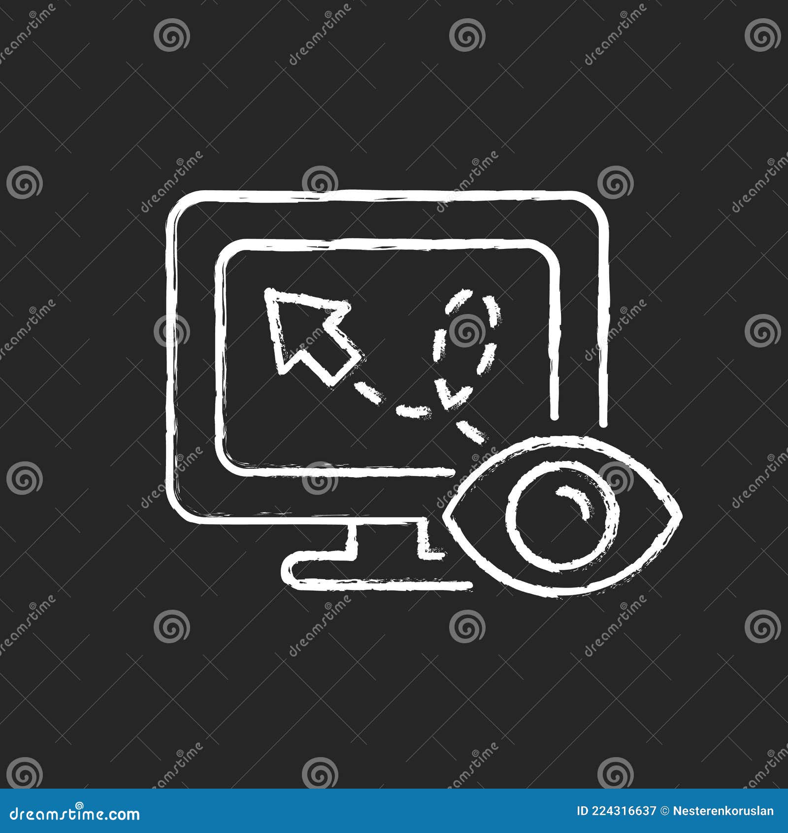 Mouse Movement Tracking Chalk White Icon on Dark Background Stock ...