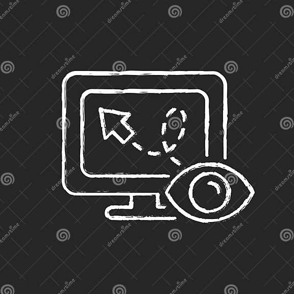 Mouse Movement Tracking Chalk White Icon on Dark Background Stock ...