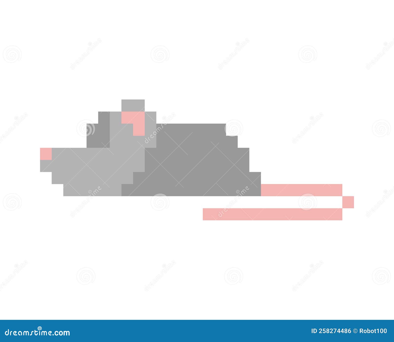 Mouse Pixel Art Isolated. 8 Bit Rat Stock Vector - Illustration of ...