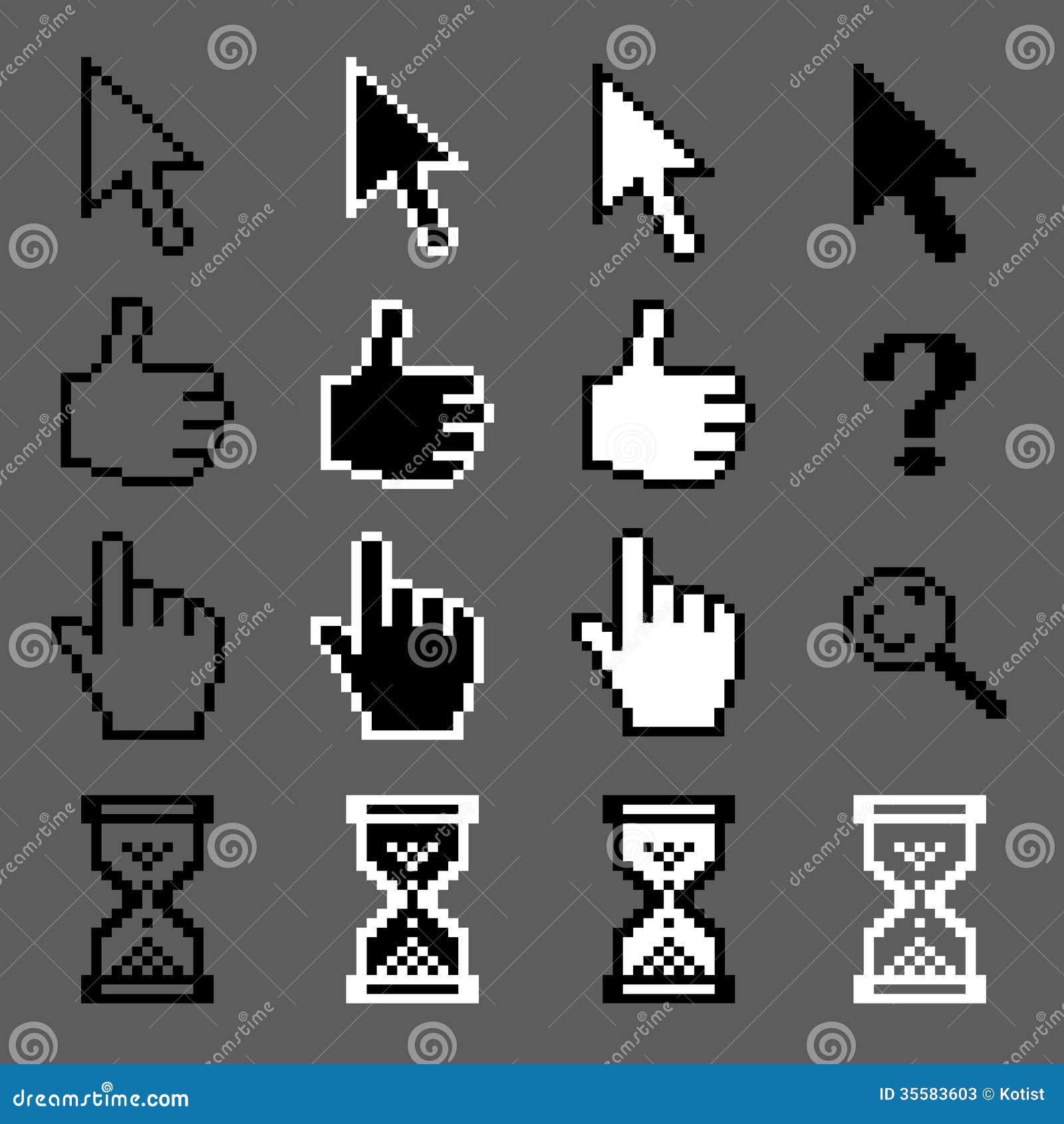 Mouse pixel cursors stock illustration. Illustration of information ...