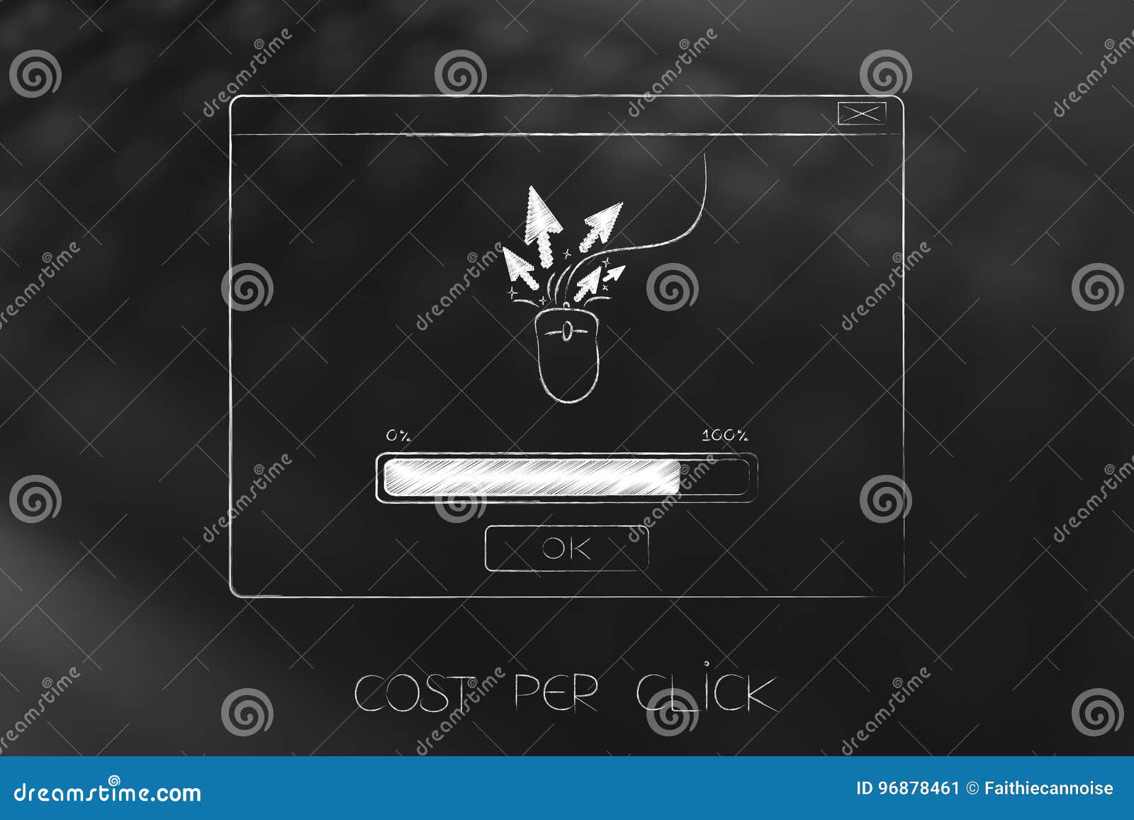 Mouse with Pointer Arrows into Pop-up, Cost Per Click Stock Image ...