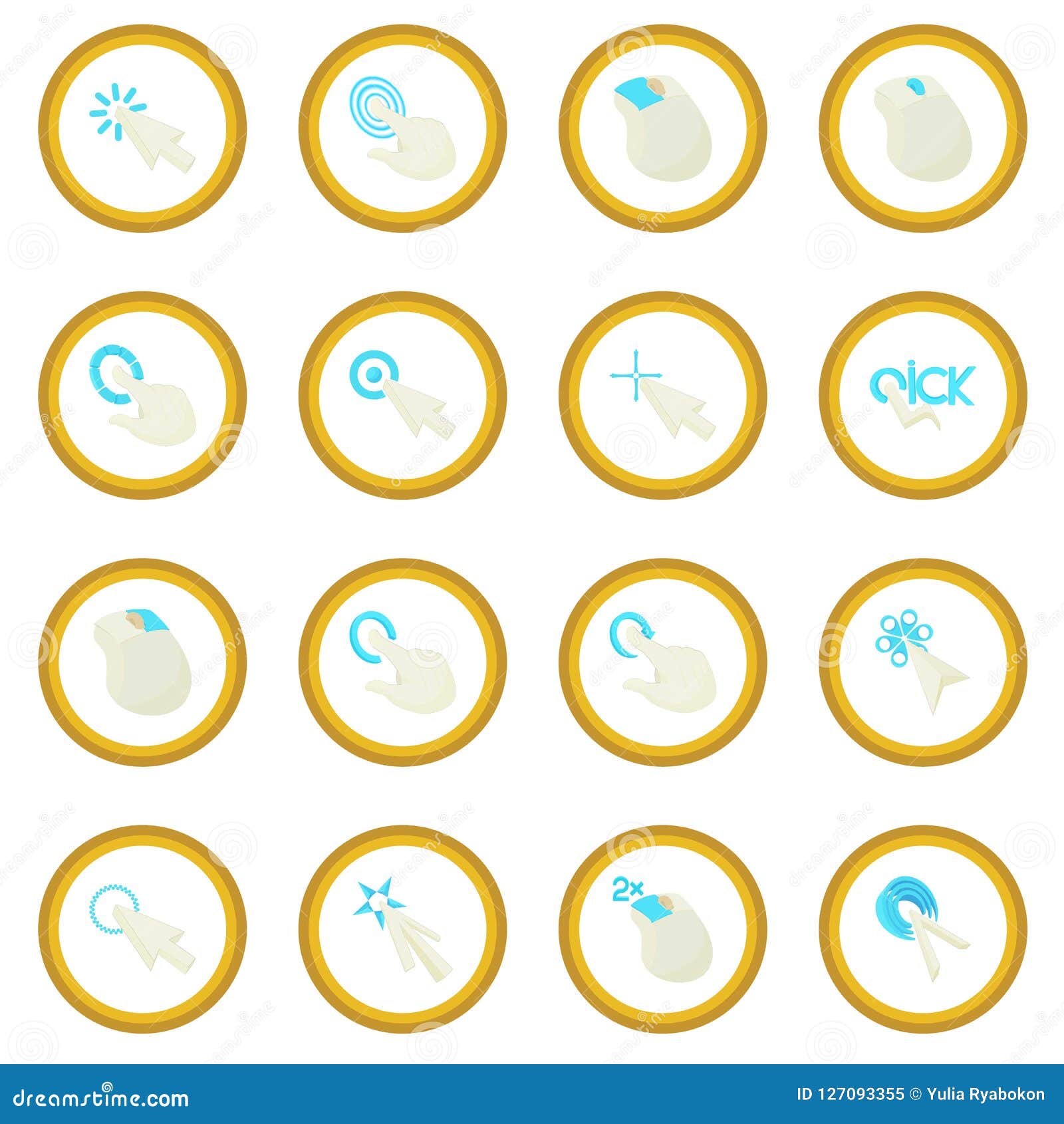 Mouse pointer icon circle stock illustration. Illustration of direction ...