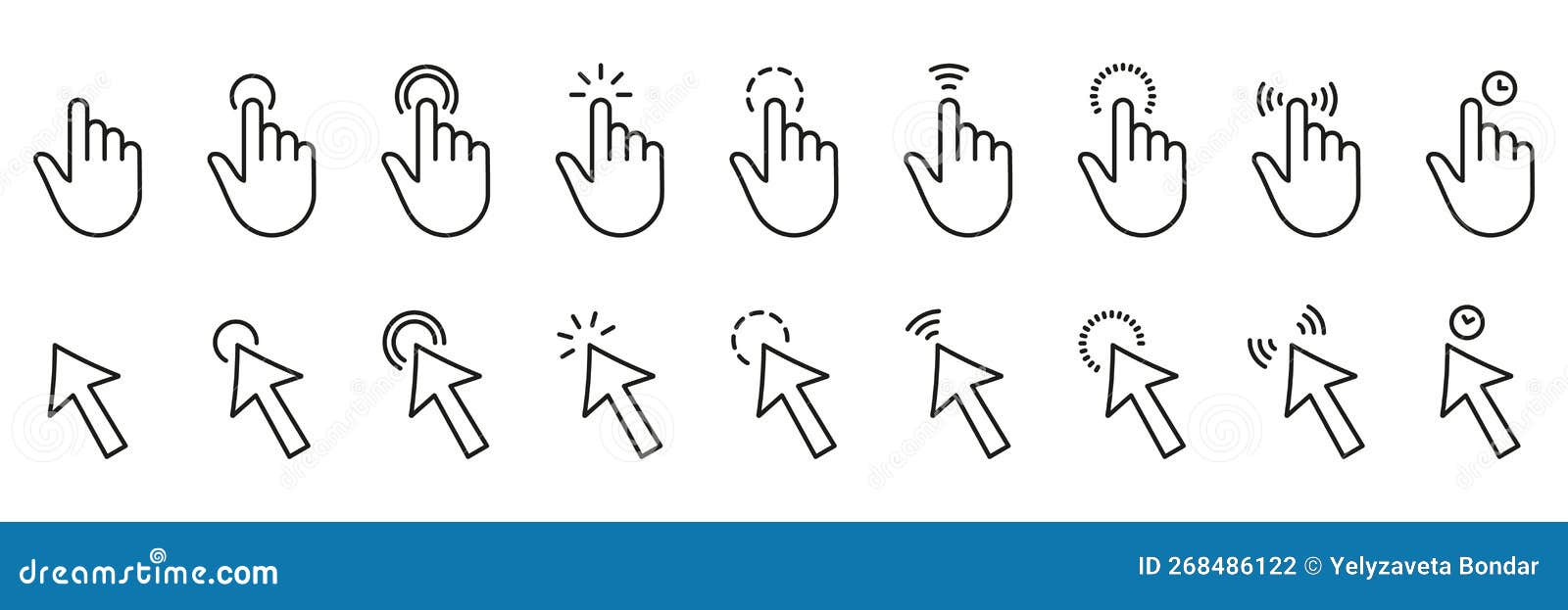 Mouse Pointer Line Icon. Computer Cursor Arrow Linear Pictogram. Digital Web Finger for Website ...