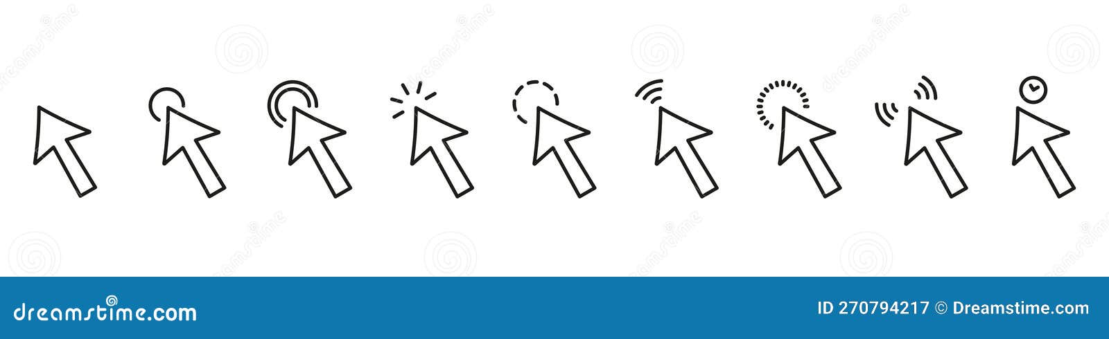 Mouse Pointer Line Icon. Computer Cursor Arrow Linear Pictogram. Digital Web Point for Website ...