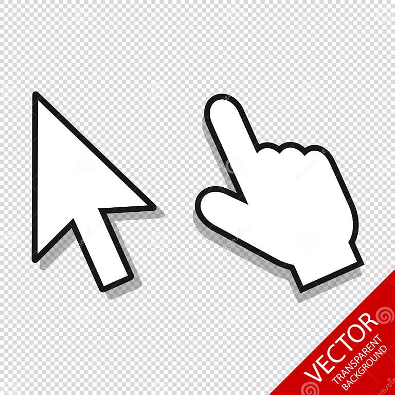 Mouse Pointer Set - Editable Vector Icons - Isolated on Transparent Background Stock Vector ...