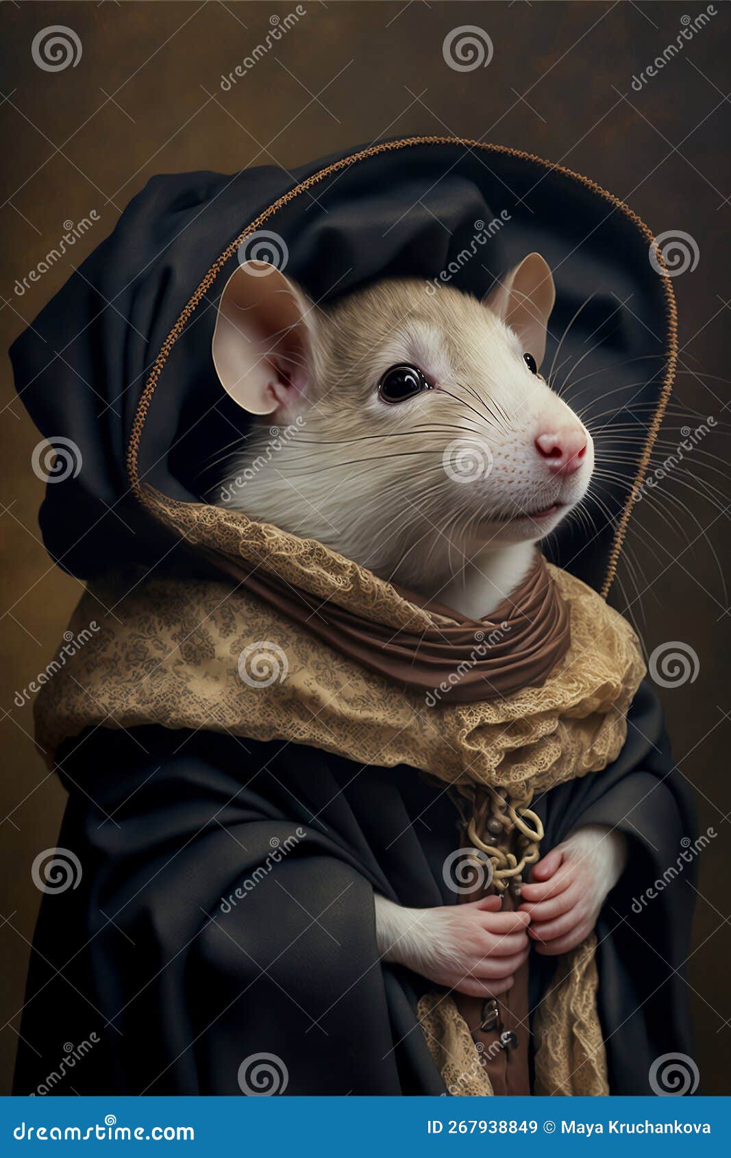 Mouse Portrait in Vintage Style Stock Illustration - Illustration of ...