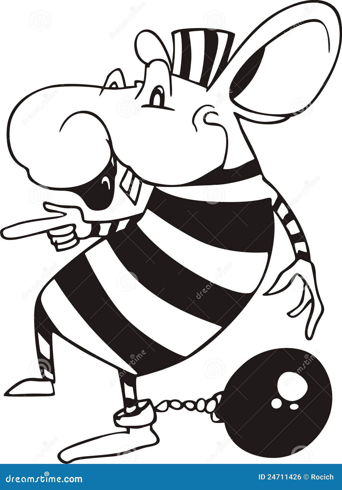 Mouse Prisoner. Cartoon Vector Illustration | CartoonDealer.com #24711426