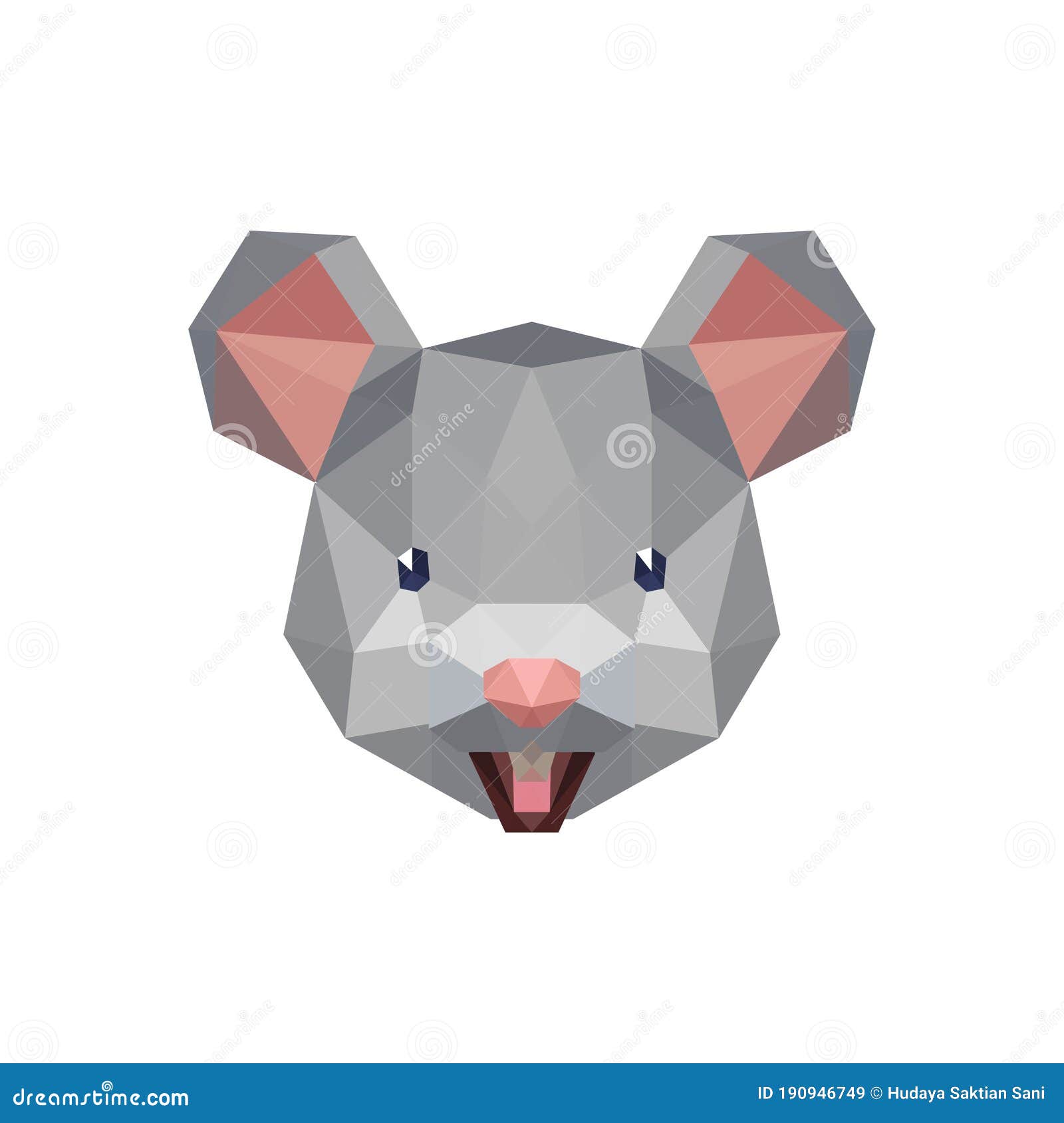 MOUSE RAT CUTE FACE with POLYGONAL GEOMETRIC STYLE Stock Vector ...