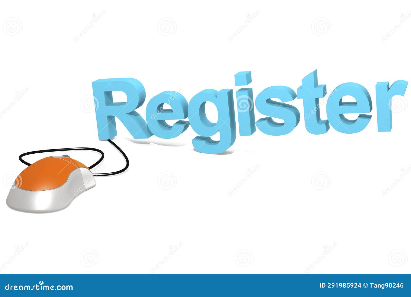 Mouse with Register Word Isolated Stock Illustration - Illustration of ...