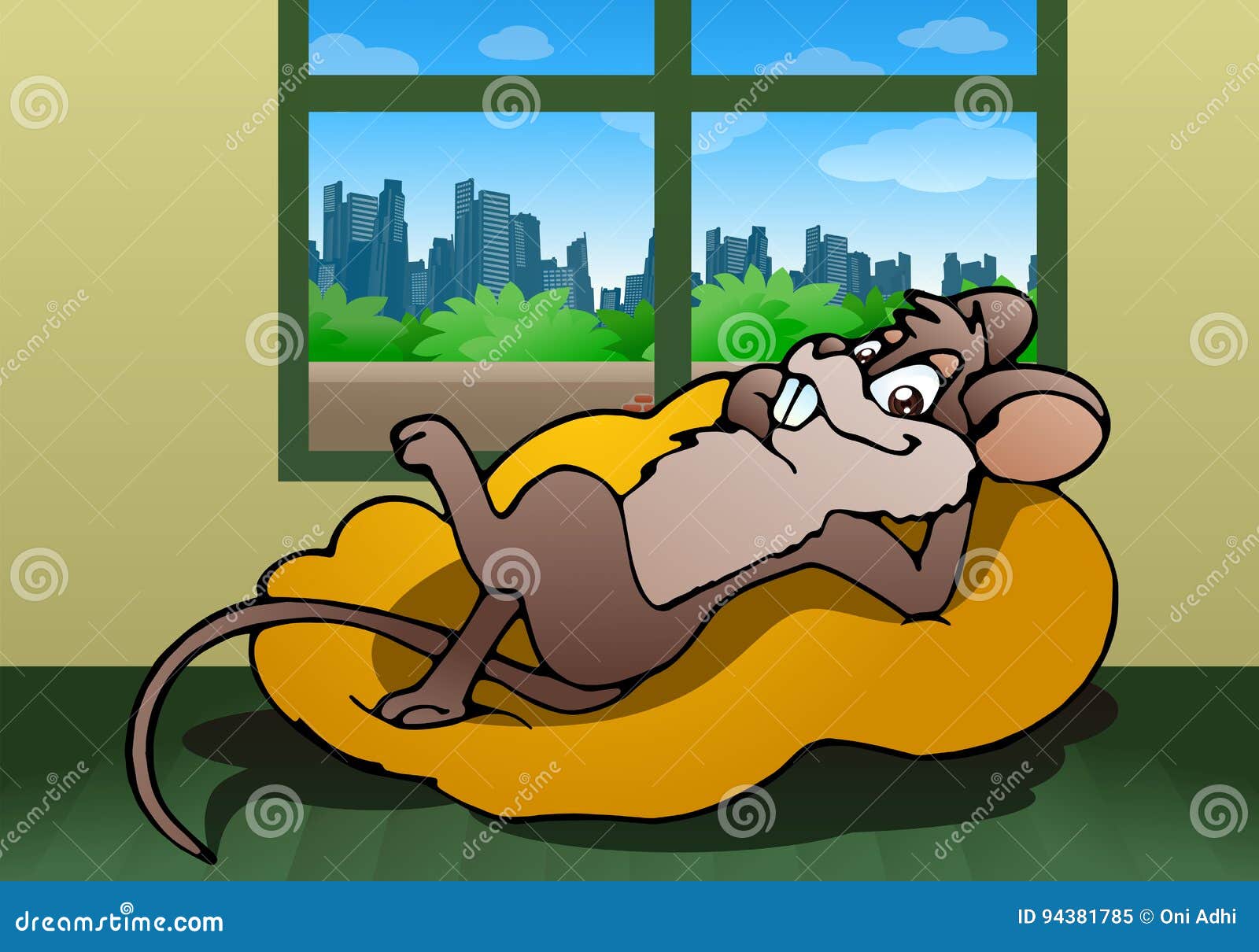 Mouse relaxation stock illustration. Illustration of shape - 94381785