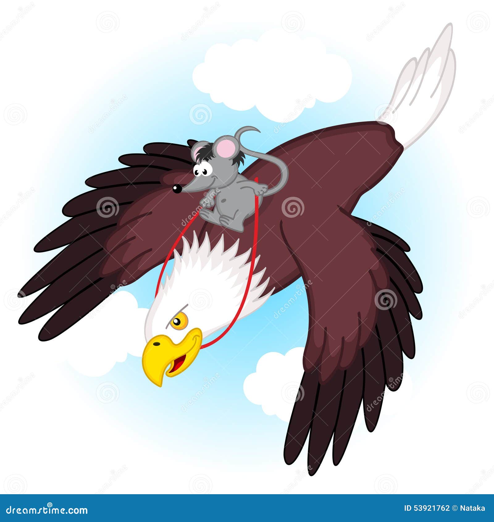 Mouse riding on eagle stock vector. Illustration of mouse - 53921762