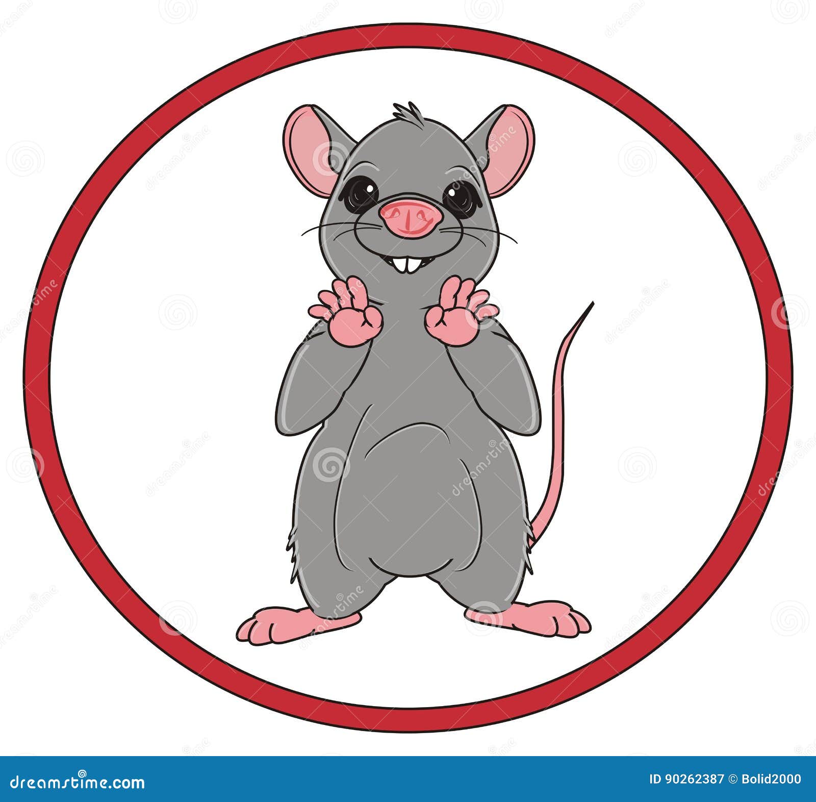 Mouse with road sign stock illustration. Illustration of pose - 90262387