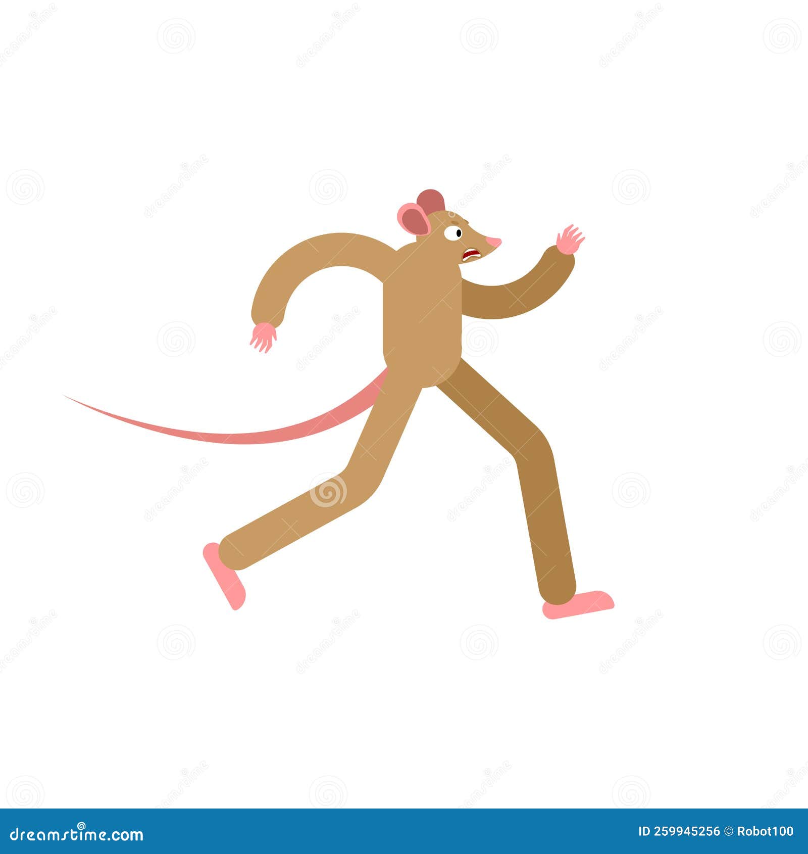 Mouse is running. Rat run stock vector. Illustration of grey - 259945256