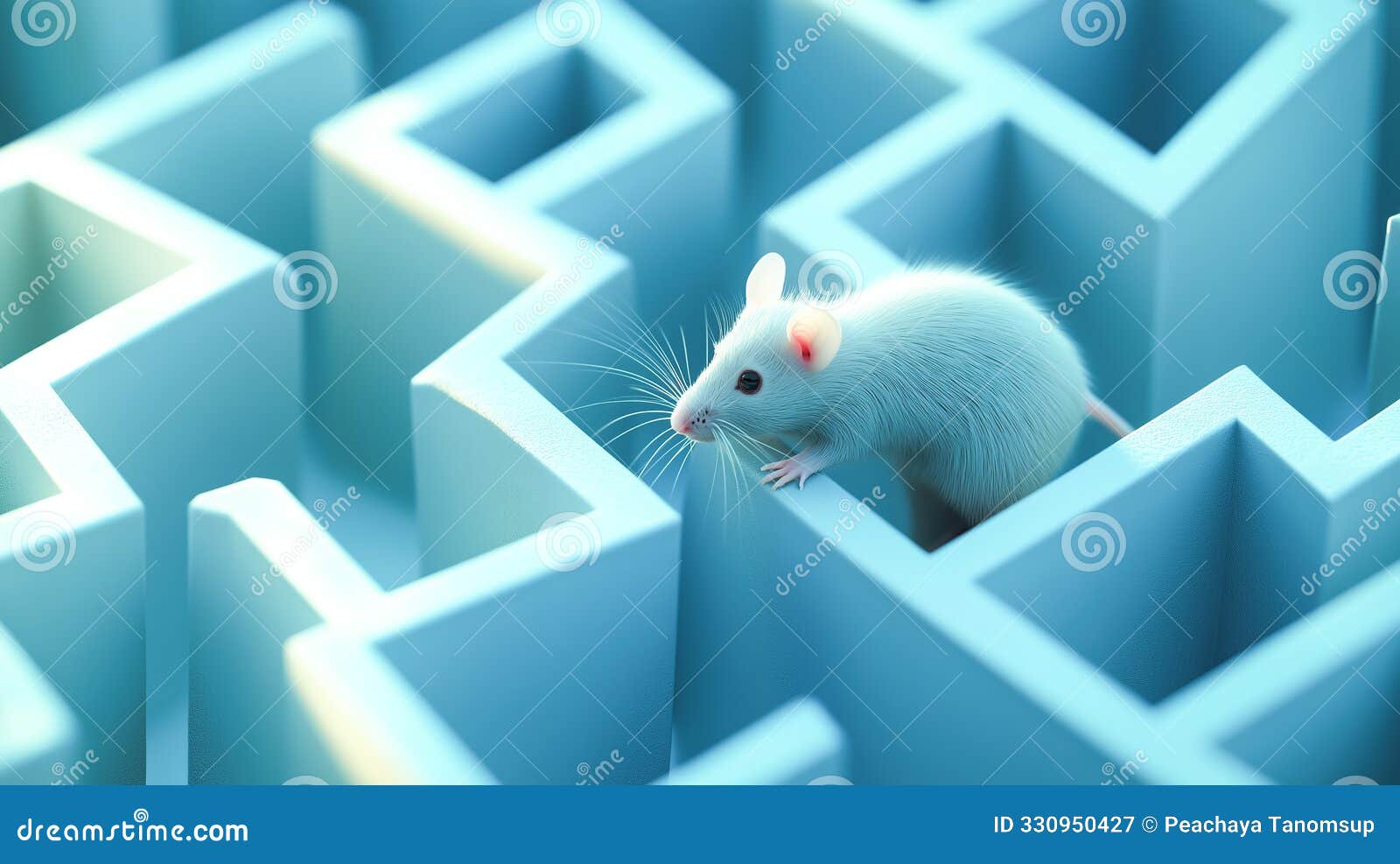 A Mouse Runs in a Maze. Generative AI Stock Illustration - Illustration ...