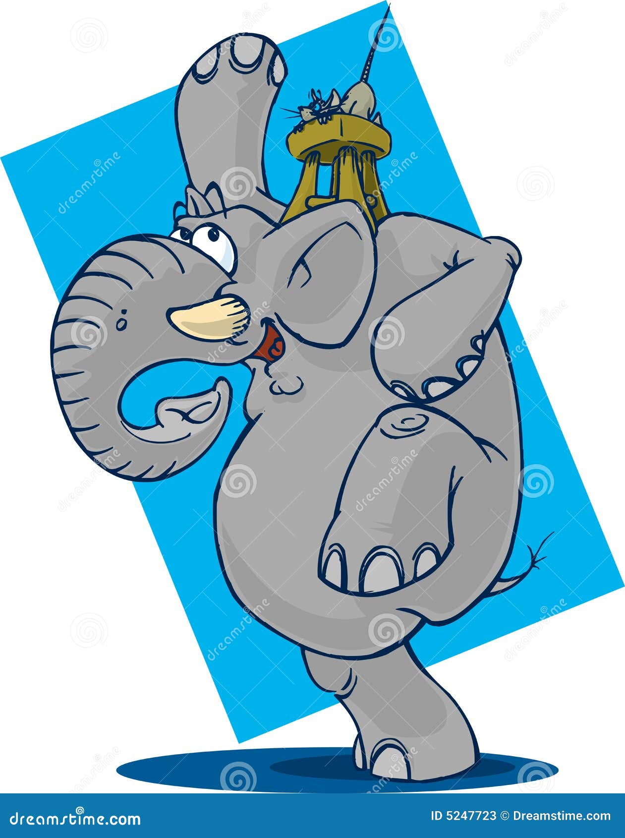 Mouse scared by Elephant stock vector. Illustration of elephant - 5247723